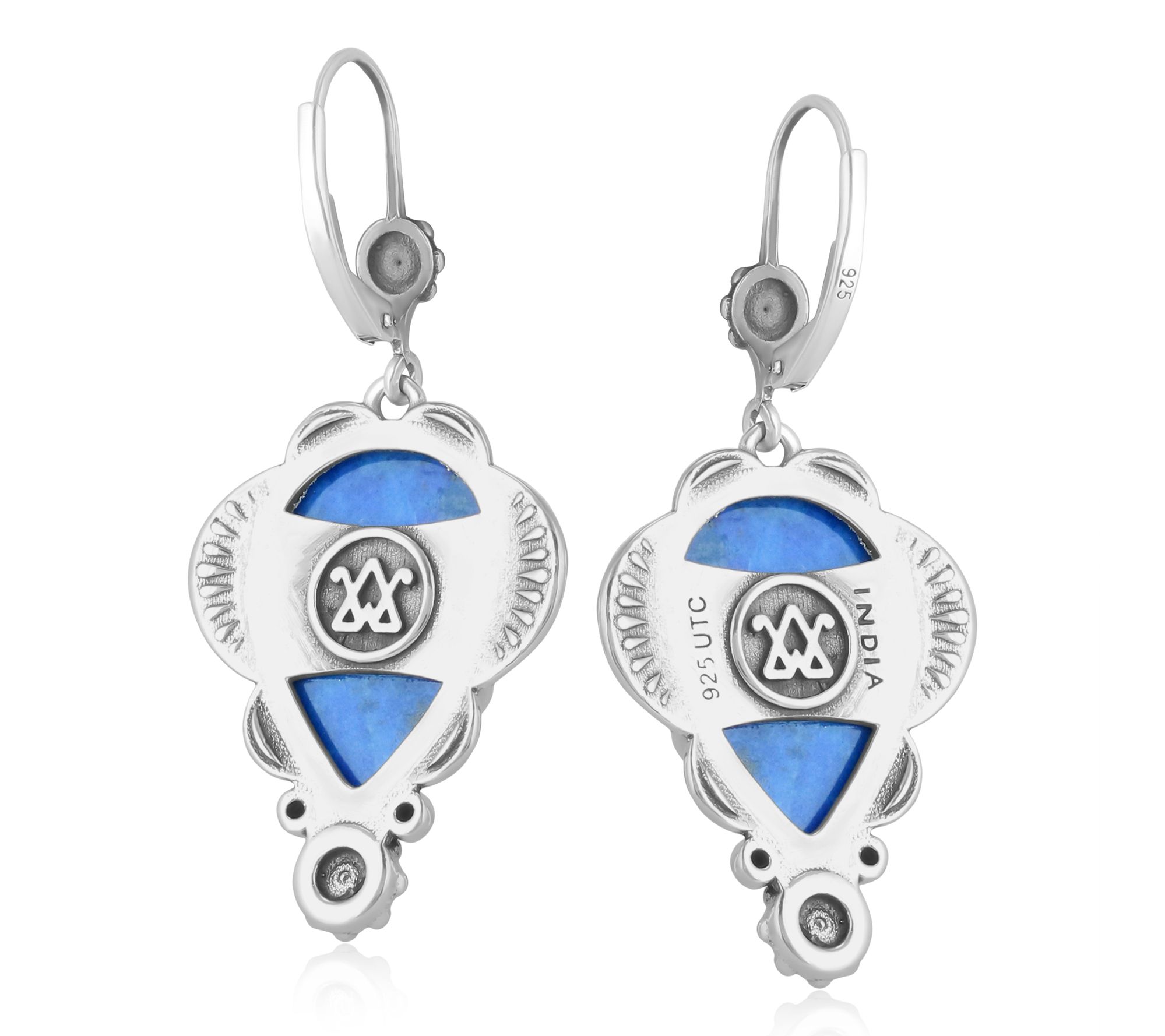 American West Sterling Pear Cut Gemstone ConchaEarrings - QVC.com