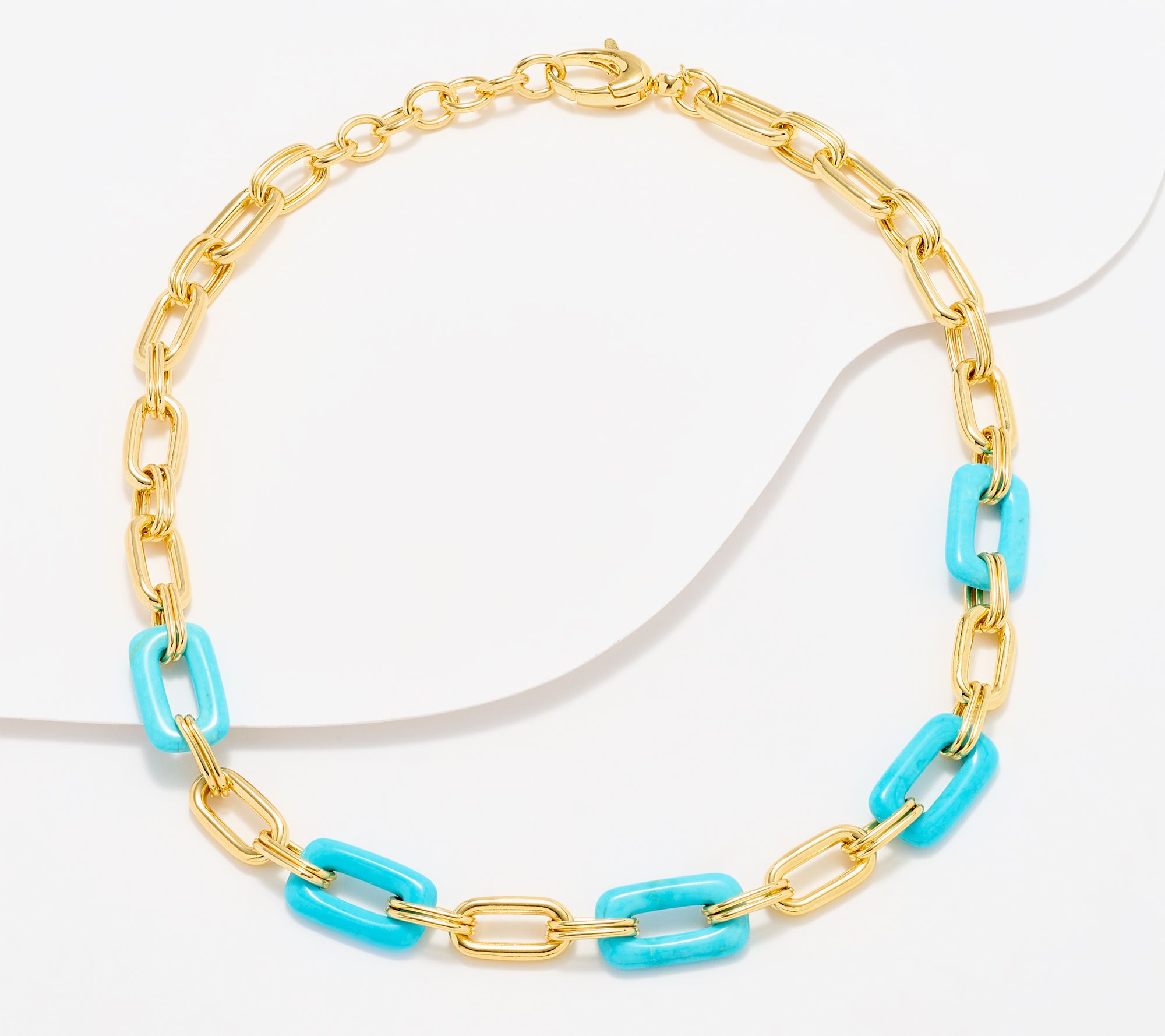 David Markstein Bronze Rectangular Link Gemstone 18" Necklace - QVC.com