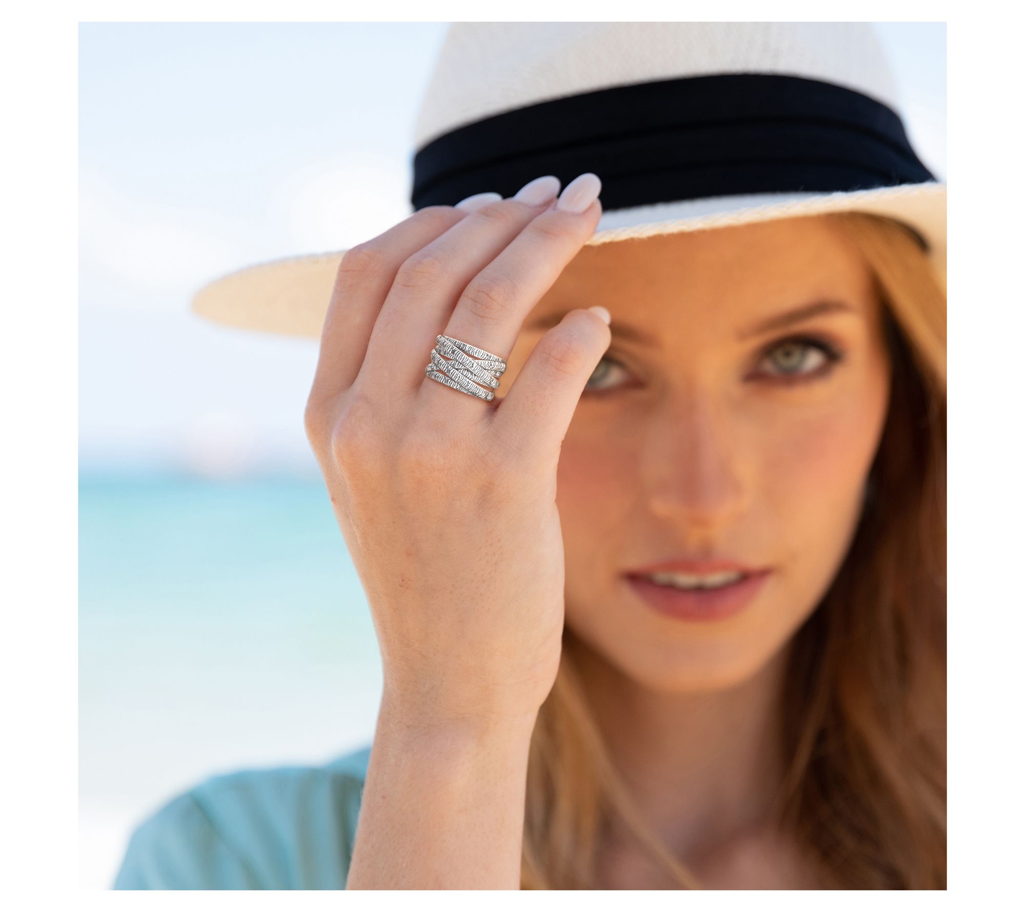 Or Paz Sterling Silver Textured Highway Ring - QVC.com