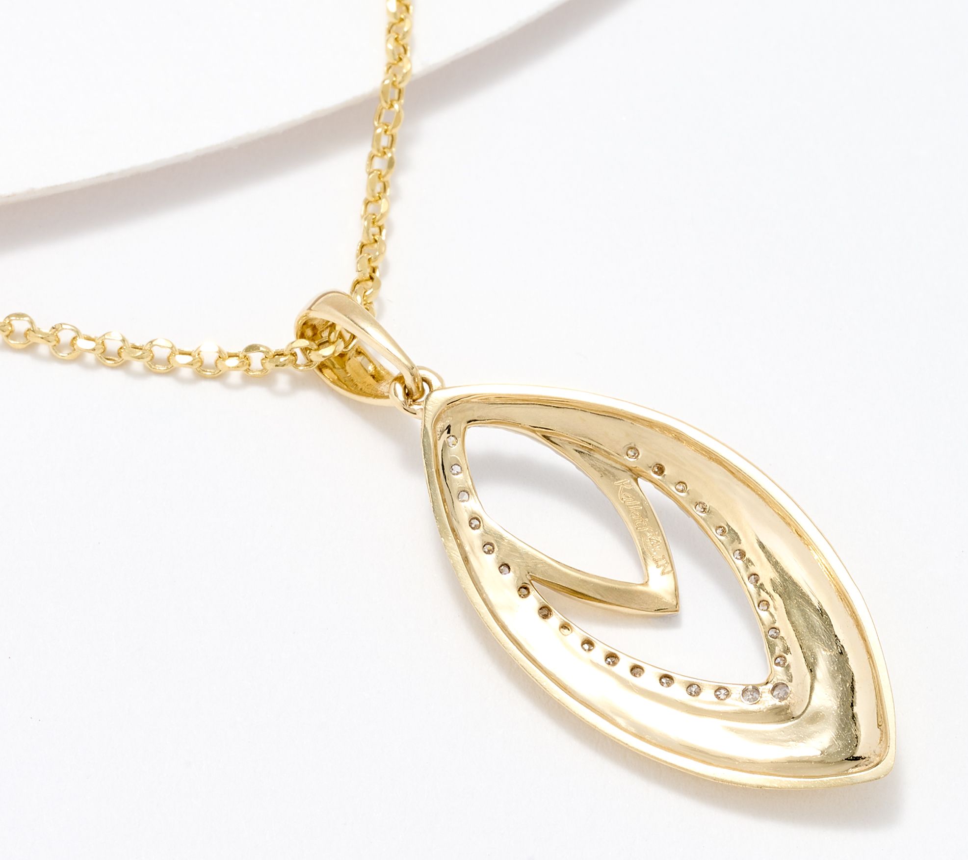 KALLATI 0.2cttw Eternal Diamond Pendant with 16 + 2" Chain, 14K Gold ...