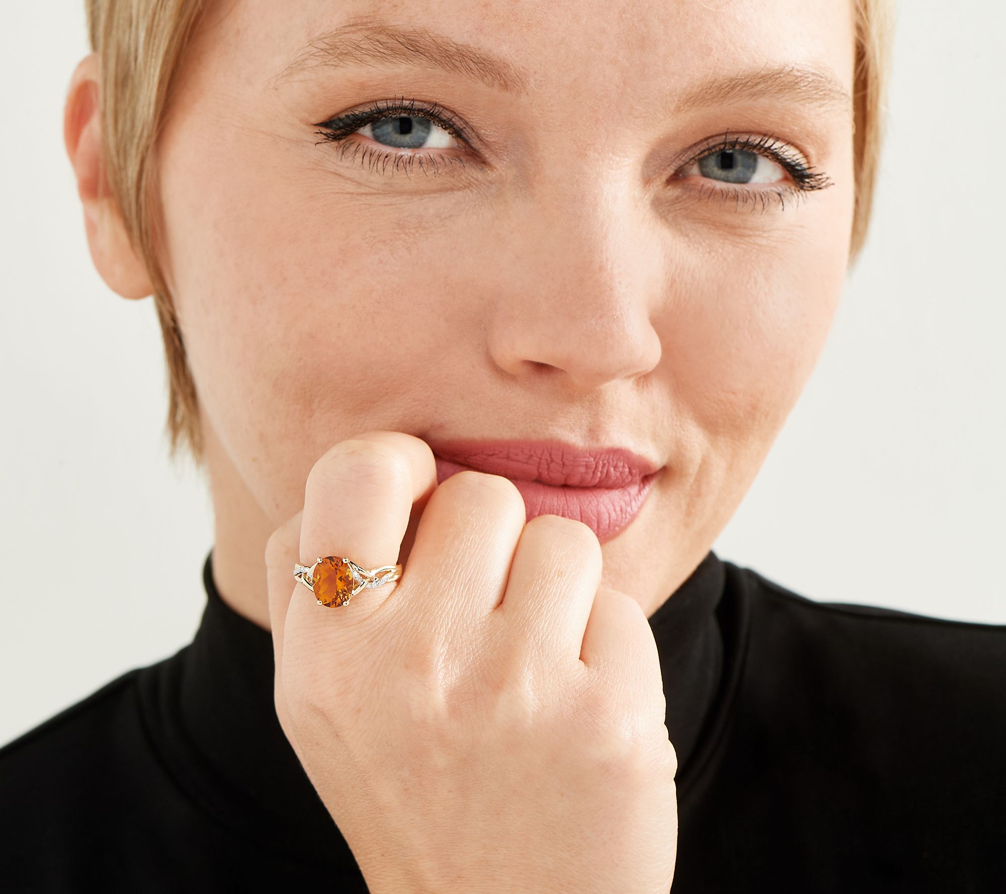 Vault Discoveries 2ct. Serra Citrine Diamond Ring, 14K Gold - QVC.com