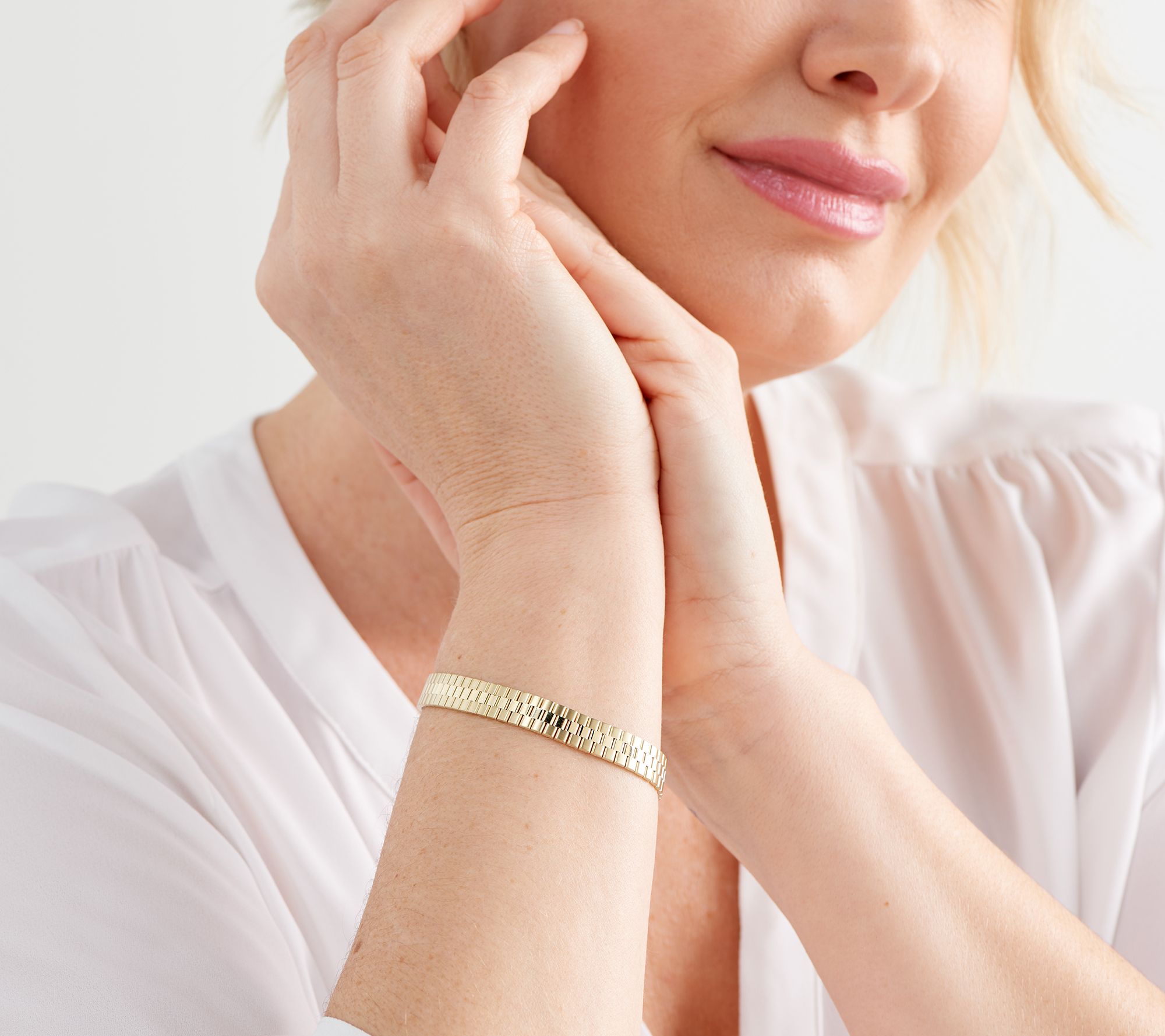 "As Is" EternaGold Panther Link Bracelet, 14K Gold - QVC.com