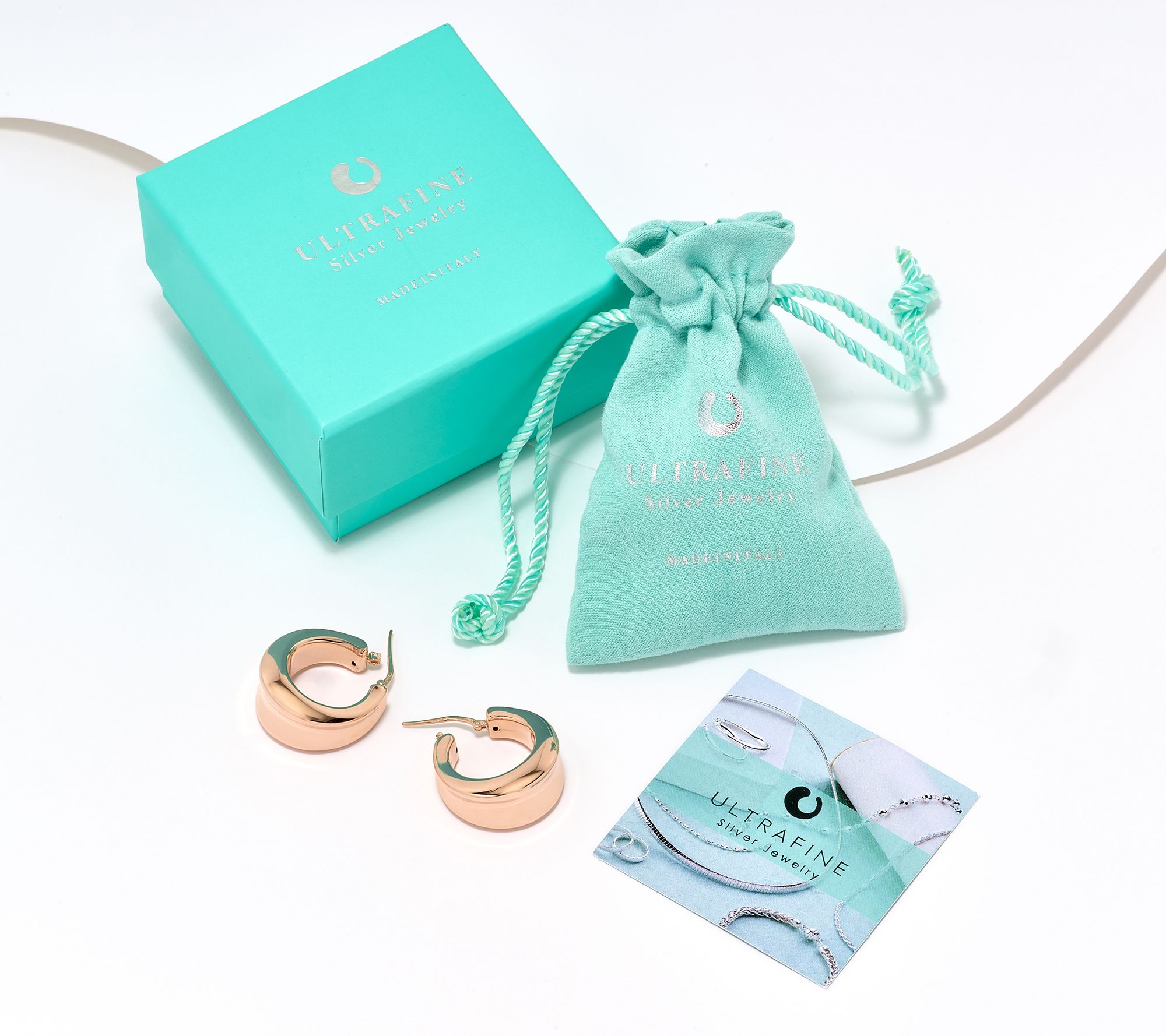 UltraFine 950 Silver Graduated Concave Center Hoop Earrings - QVC.com