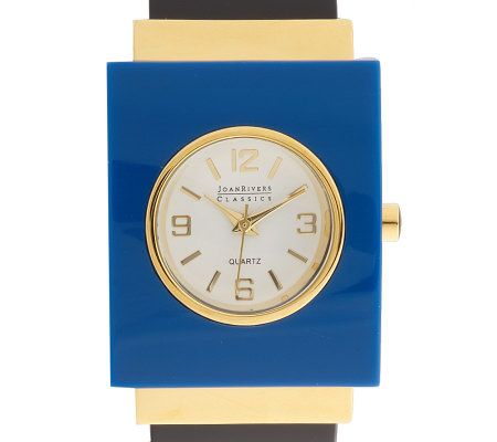 "As Is" Joan Rivers Cuff Wat ch w/3 Intercha ngeable Bezels - QVC.com