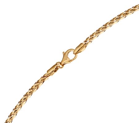 "As Is" Italian Gold 18"_Woven Round Omega Necklace 14K Gold, 3.1g ...