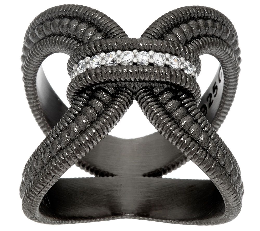 "As Is" Judith Ripka Sterling Verona Diamonique Open Work Ring - QVC.com