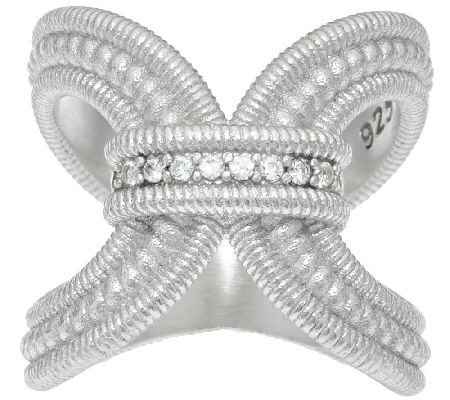 "As Is" Judith Ripka Sterling Verona Diamonique Open Work Ring - QVC.com