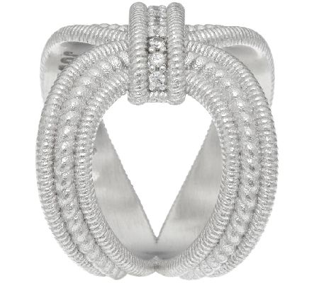 "As Is" Judith Ripka Sterling Verona Diamonique Open Work Ring - QVC.com