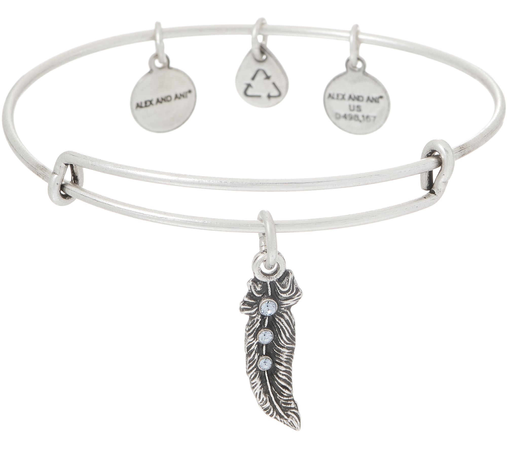 Alex and Ani Feather Charm Bangle - QVC.com