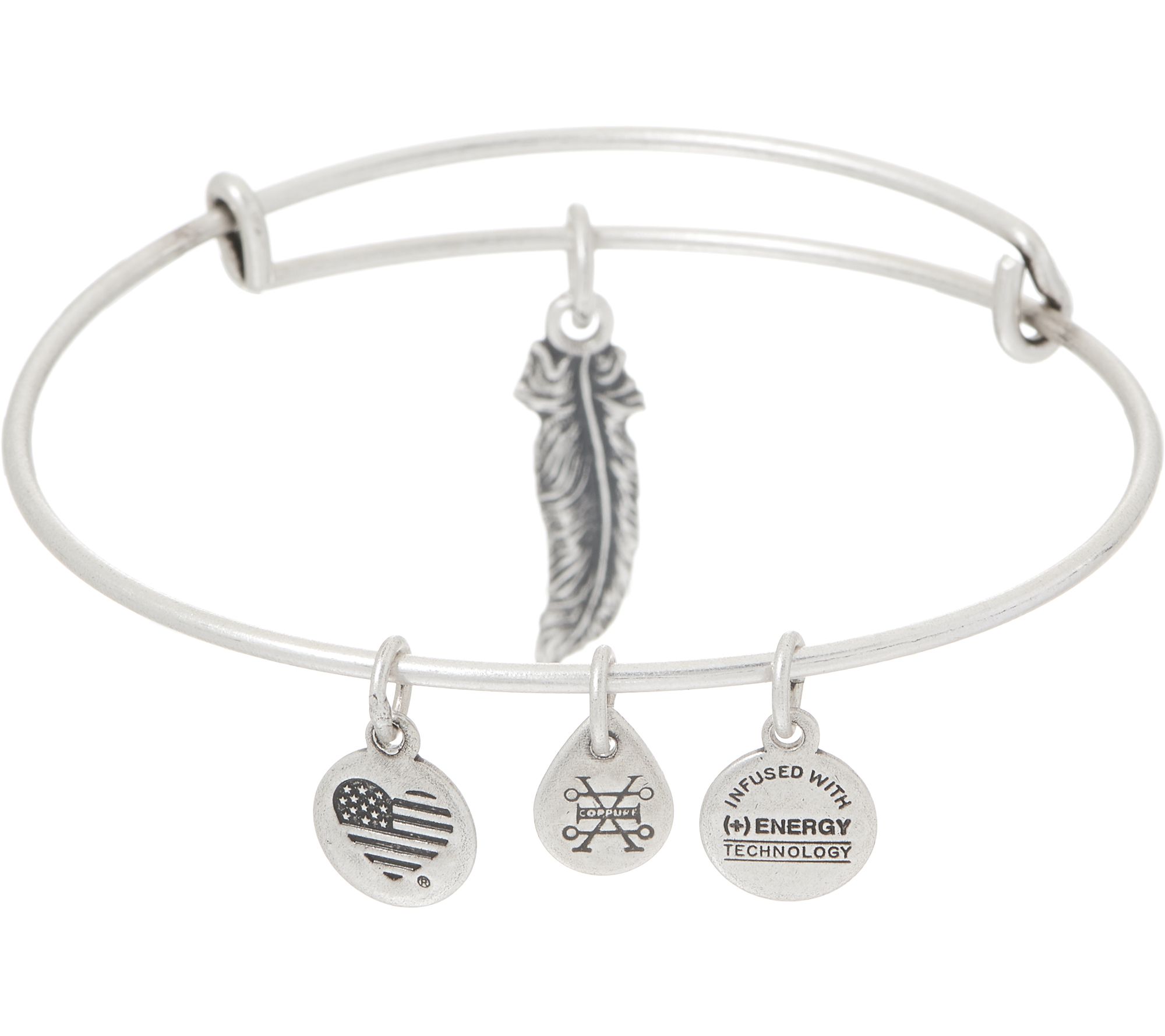 Alex and Ani Feather Charm Bangle - QVC.com