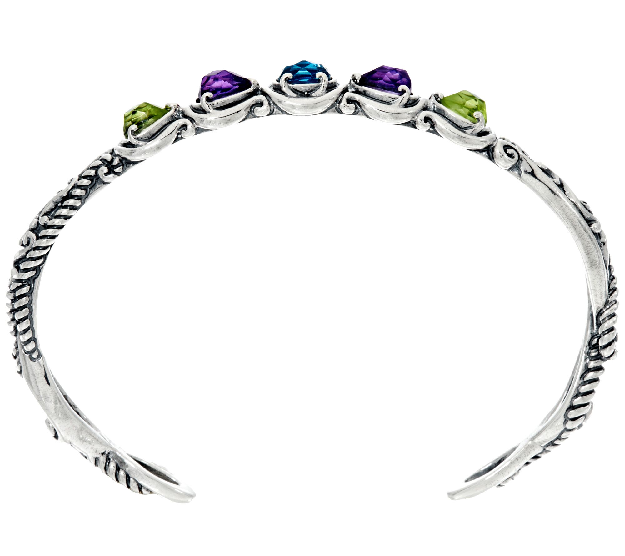 "As Is" Carolyn Pollack Sterl. Signature 2.50cttw Gem Cuff Bracelet ...