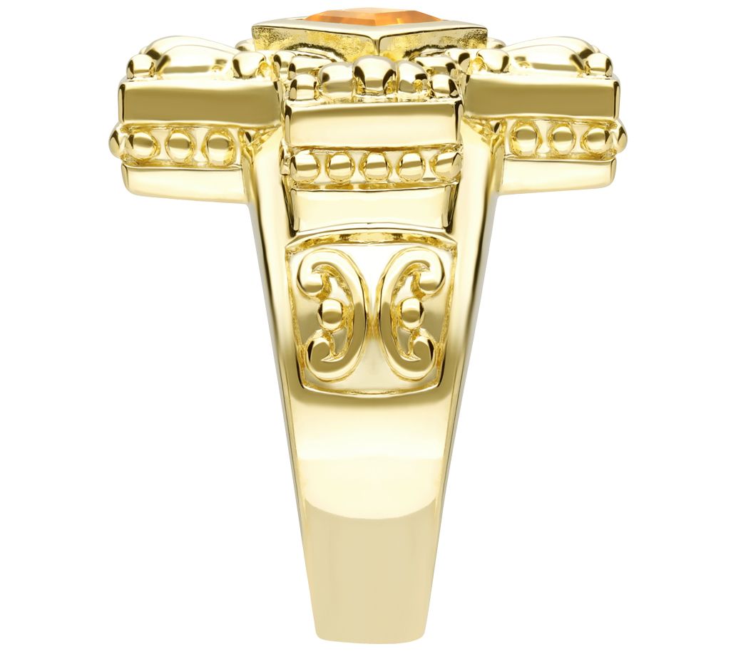 Elyse Ryan 14K Gold Clad Citrine Cross Ring - QVC.com