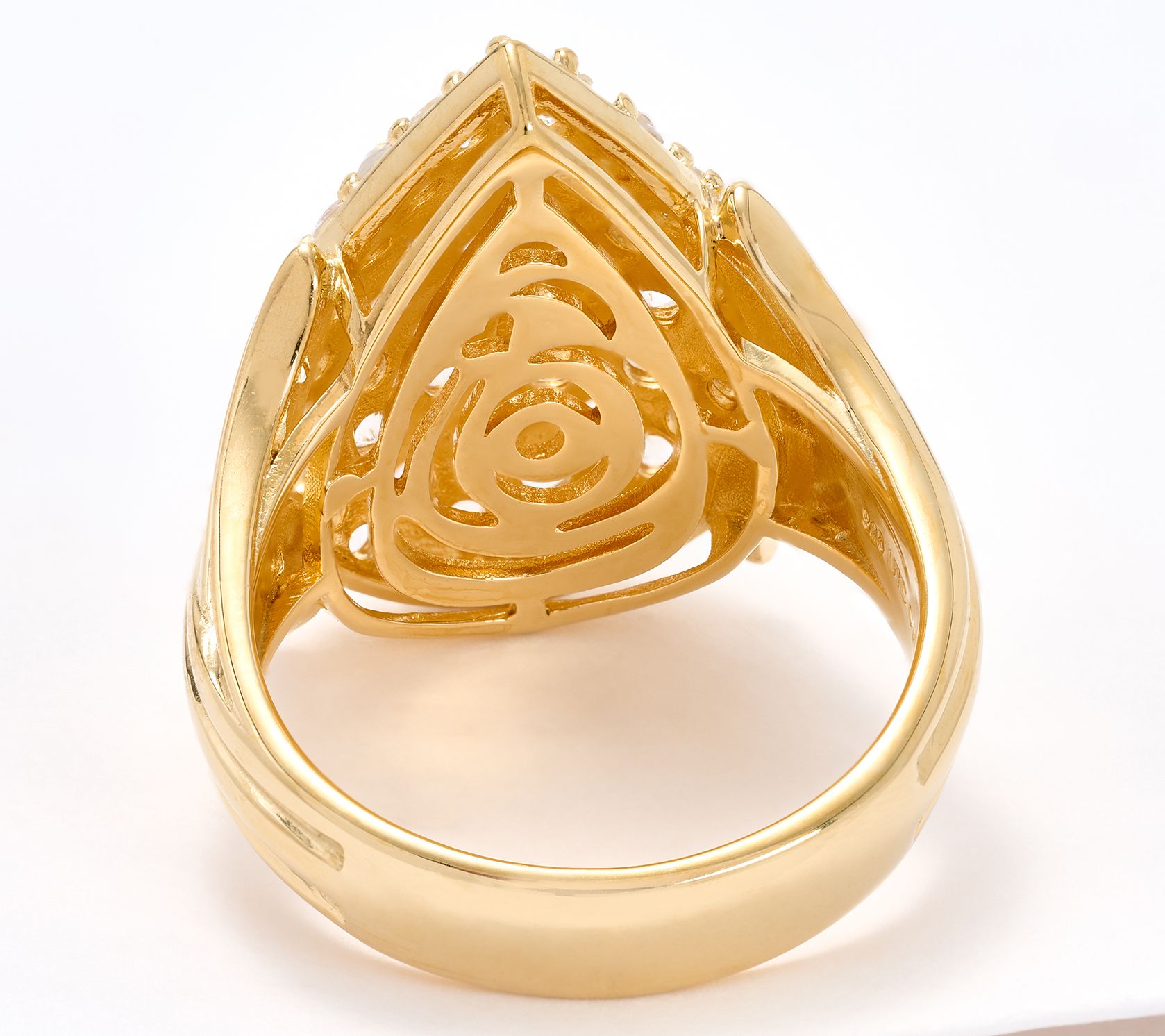 Christian James by Scott Grimes 14K Gold Clad White Sapphire Ripple Ring - QVC.com
