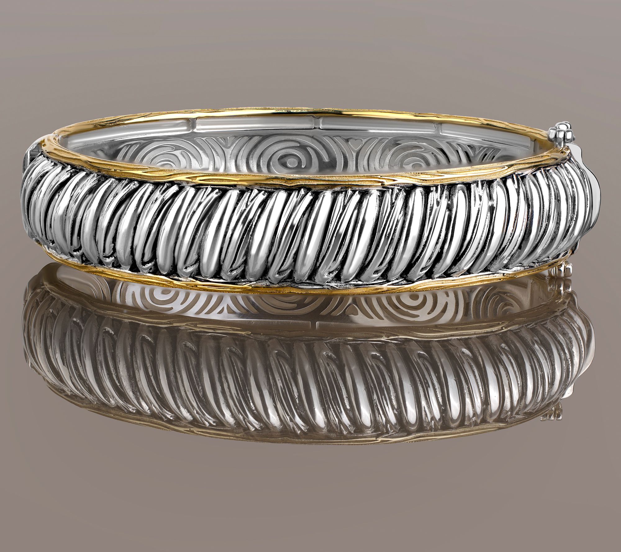 Christian James by Scott Grimes Two-Tone Bold Ripple Hinged Bangle, 44 ...