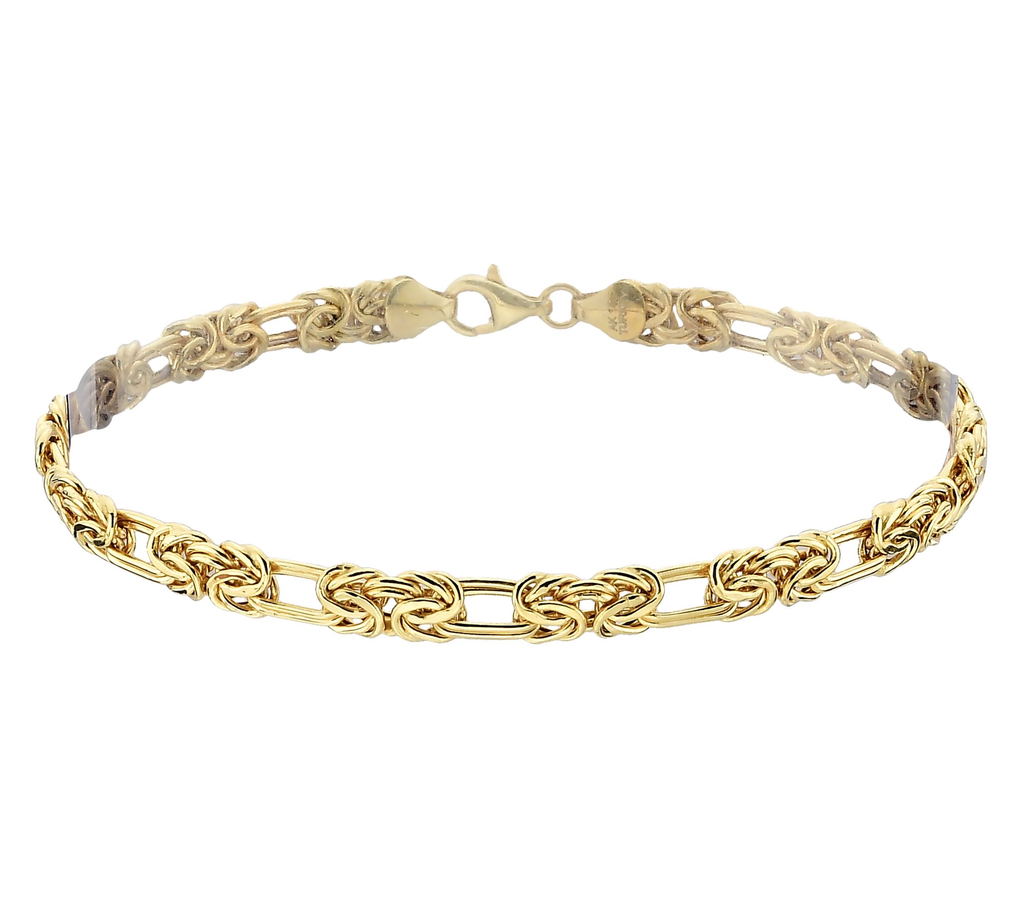 Adorna 14K Gold Byzantine & Double Oval Link Bracelet - QVC.com
