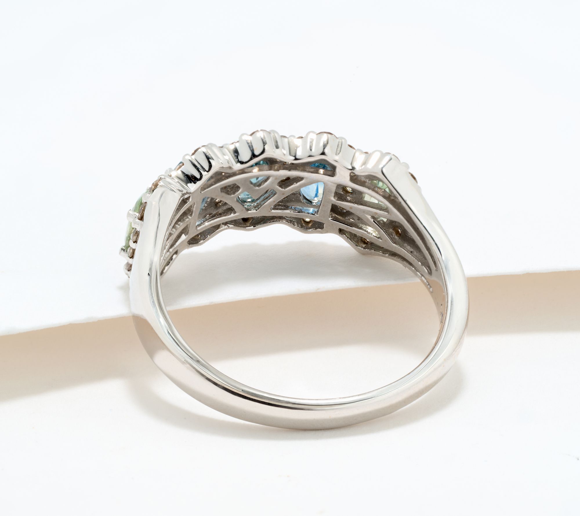 Gem Discoverer 1.40ct Montana Sapphire Band Ring, 14K White Gold - QVC.com