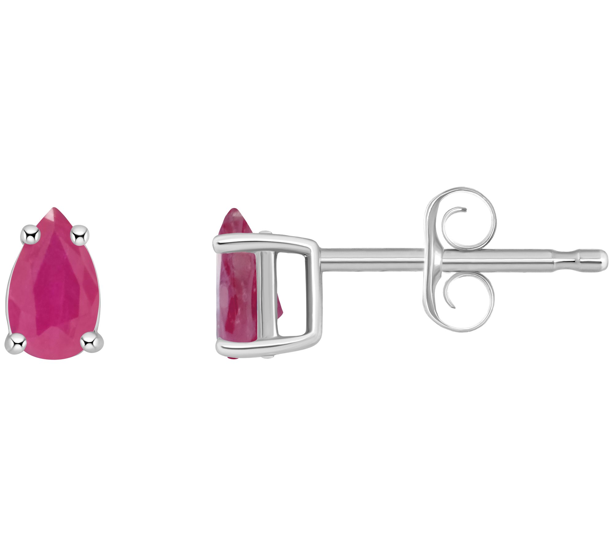 14K Gold Pear Shape 0.60 cttw Ruby Stud Earrings - QVC.com