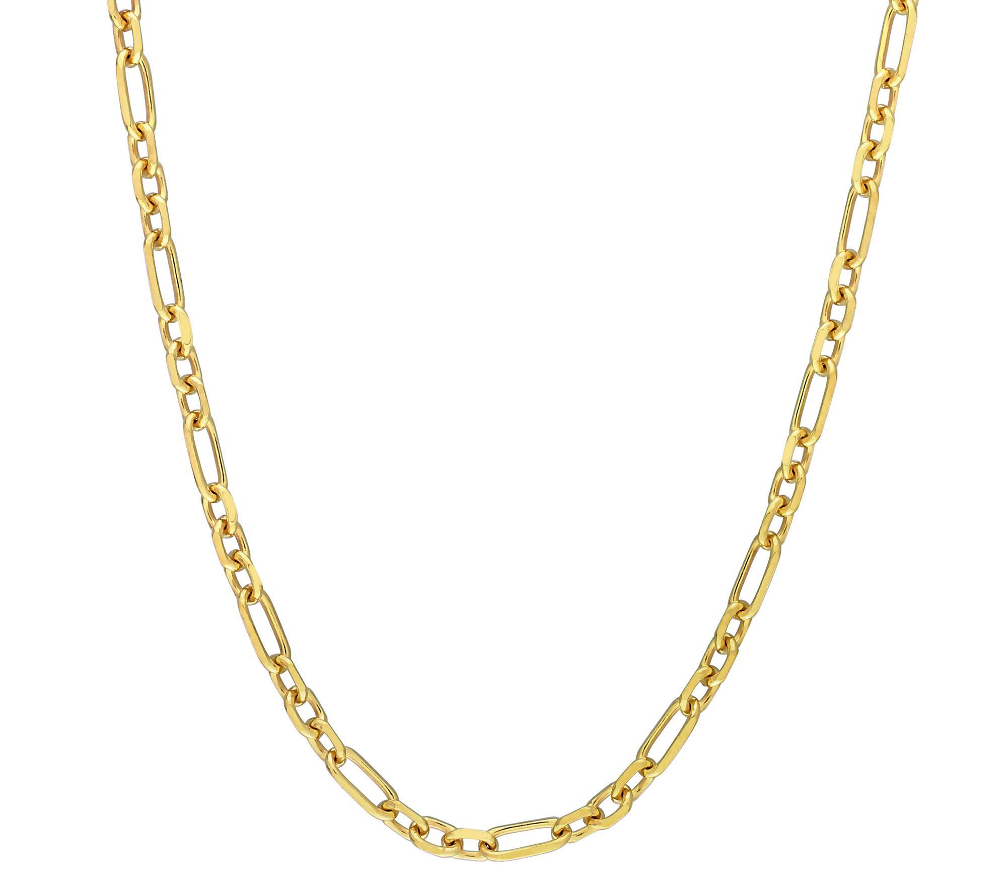 18" Diamond Cut Figaro Rolo Chain Necklace, Ste rling - QVC.com