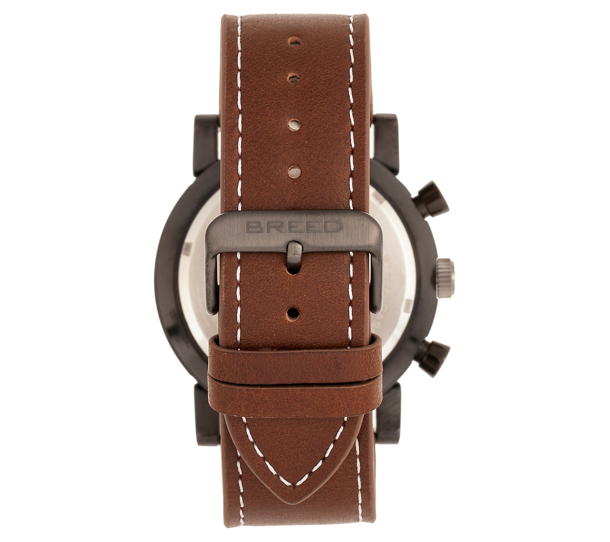 Breed Men's Ryker Chronograph Brown Leather Strap Watch - QVC.com