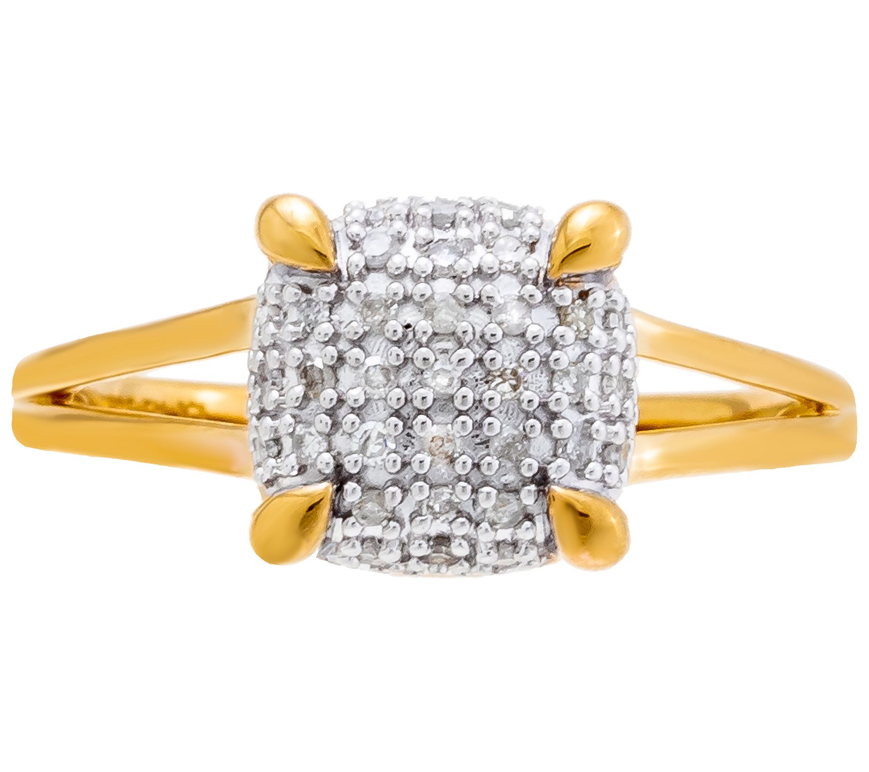 Affinity Diamonds Two-Tone Cluster Ring, Sterling Silver - QVC.com