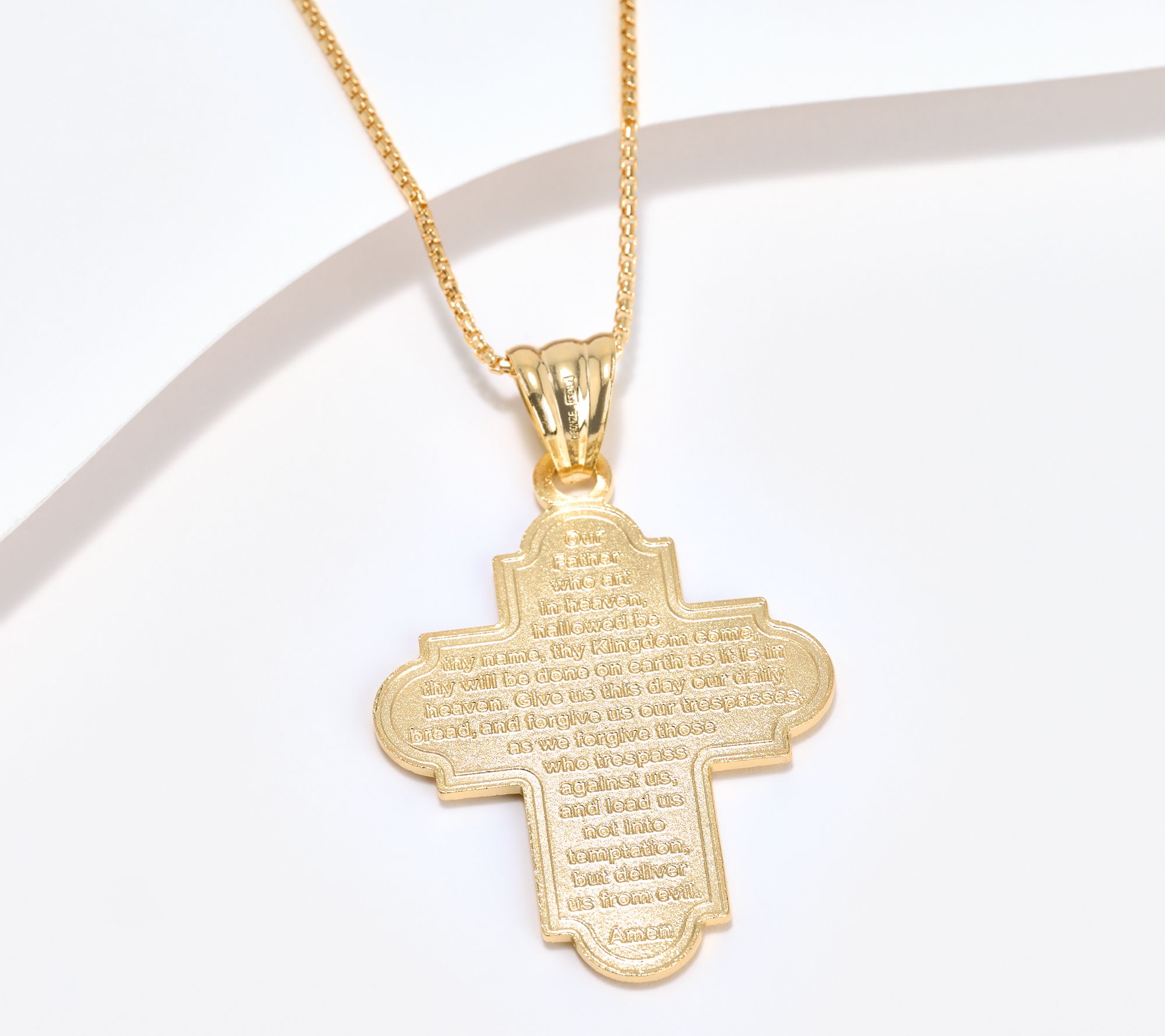 David Markstein Bronze Reversible Lord's Prayer 22" Necklace - QVC.com