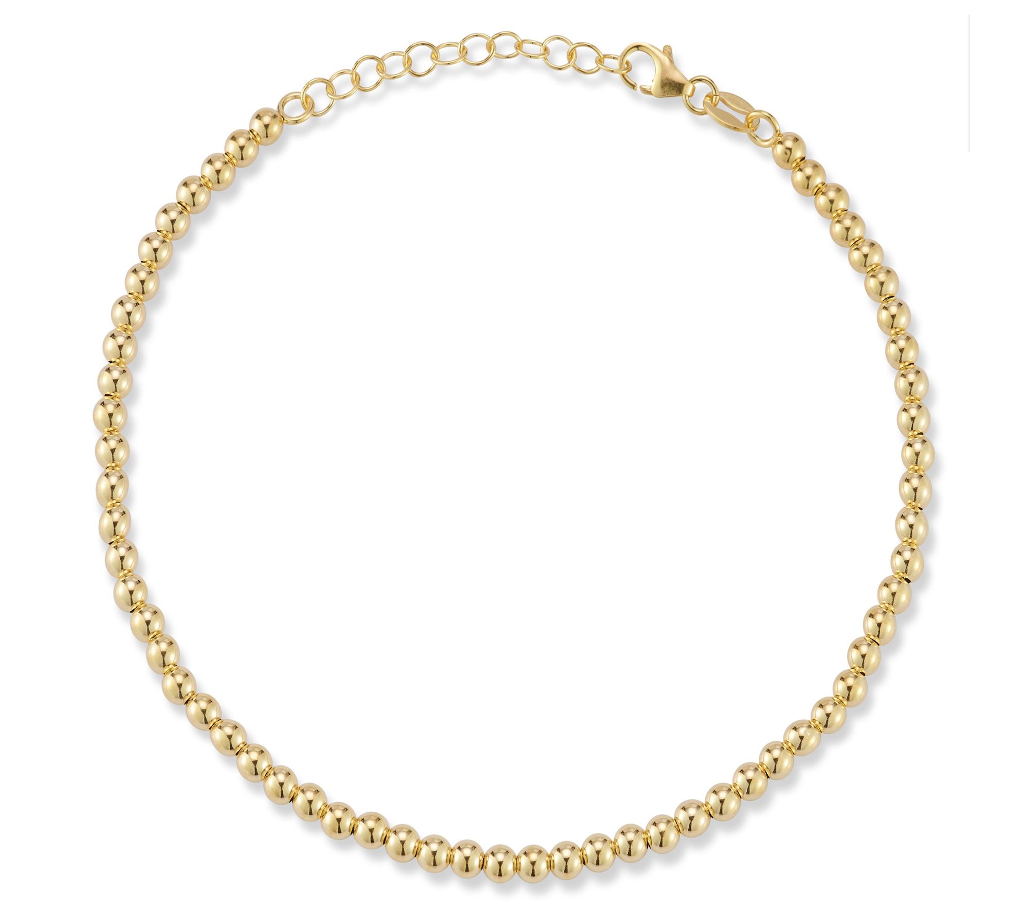 Italian Gold 3mm Ball Chain Bracelet, 14K - QVC.com