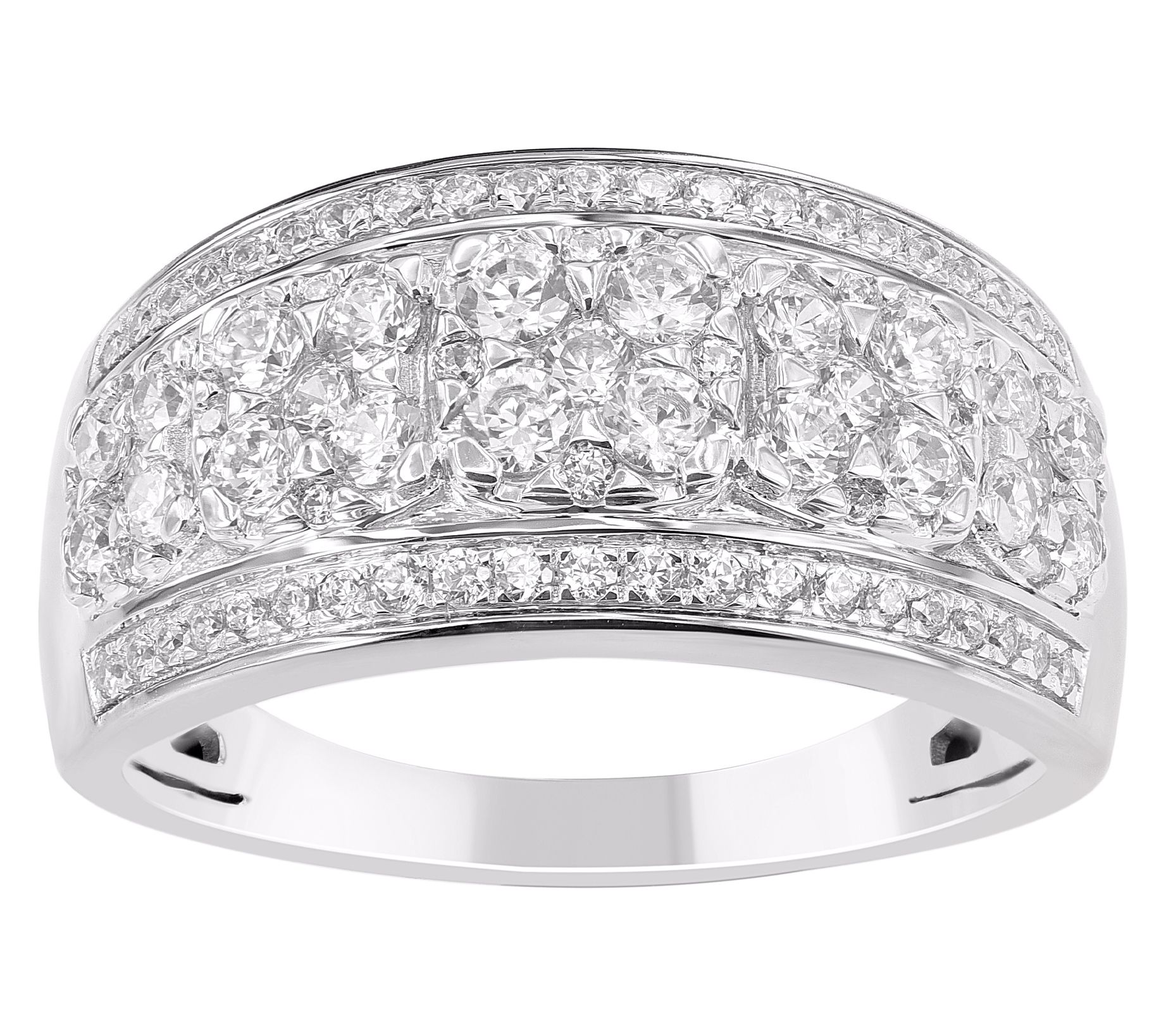 Affinity Diamonds 1.00 cttw Wide Band Ring, Sterling Silver - QVC.com