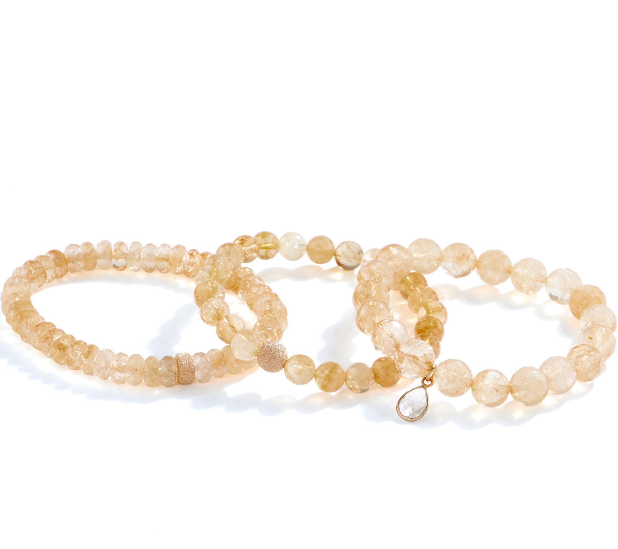 Dee Berkley Set of Three Citrine Bracelets Bracelets - QVC.com