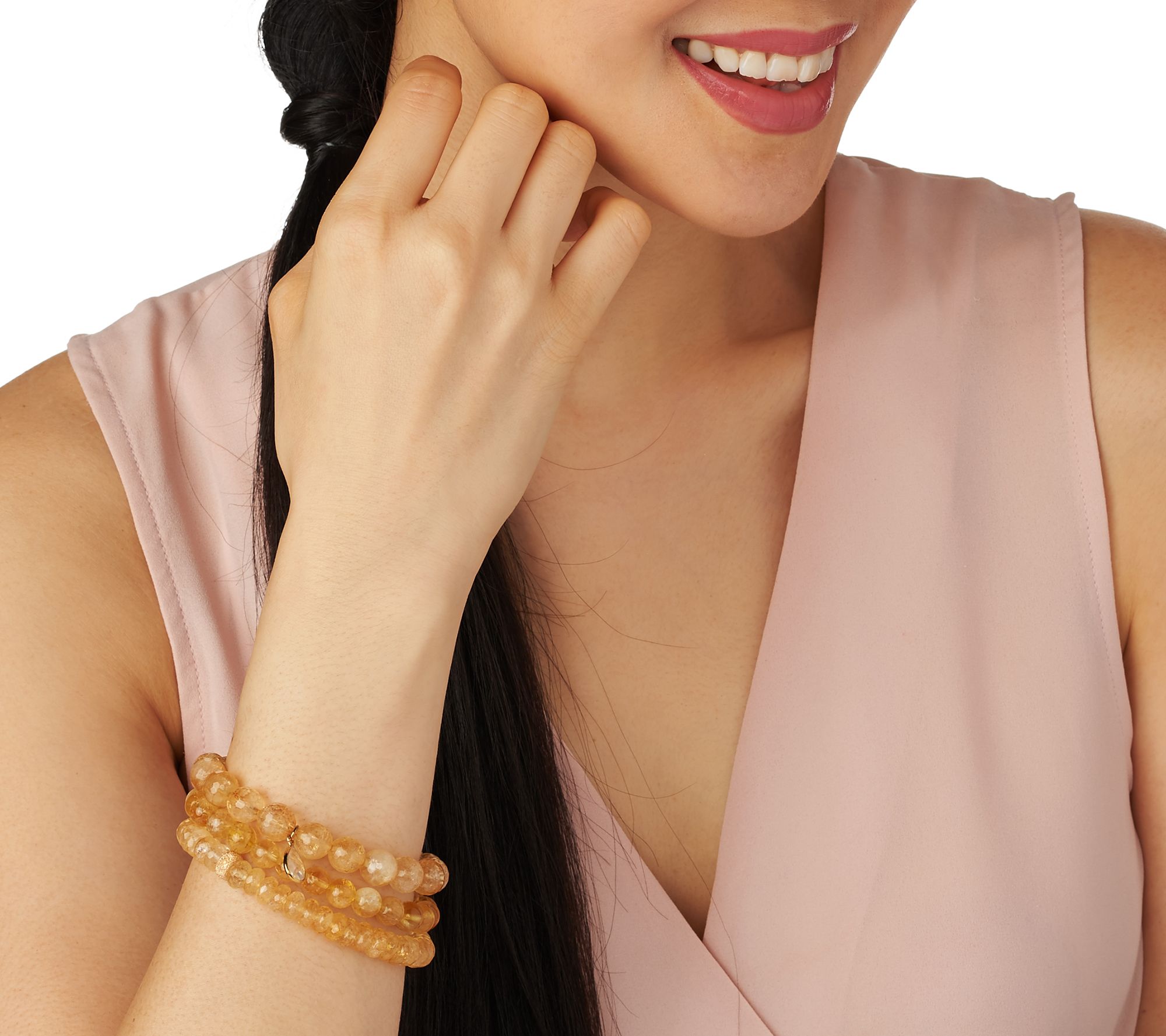 Dee Berkley Set of Three Citrine Bracelets Bracelets - QVC.com