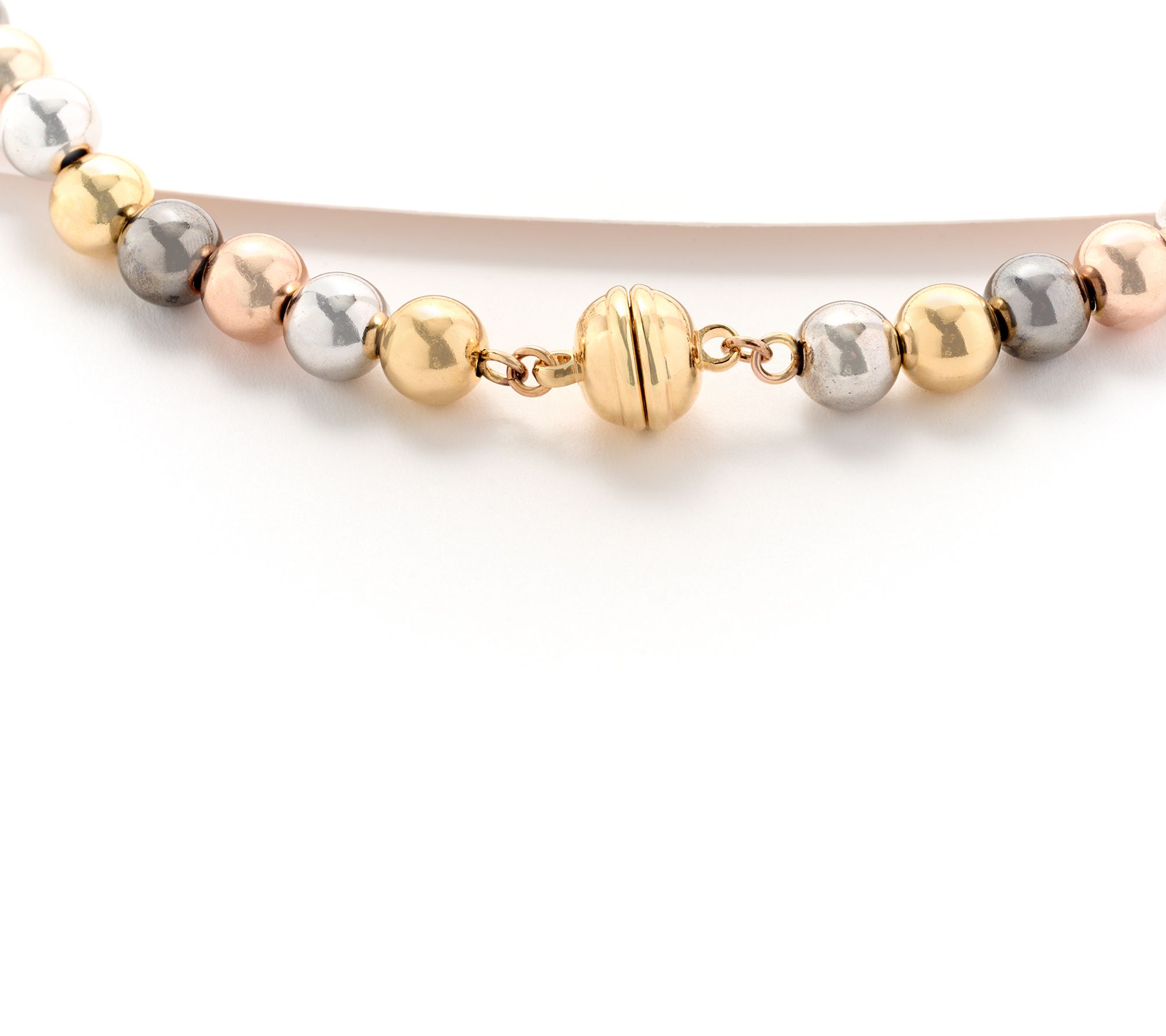 David Markstein Bronze 8mm Bead Magnetic 18" Necklace - QVC.com