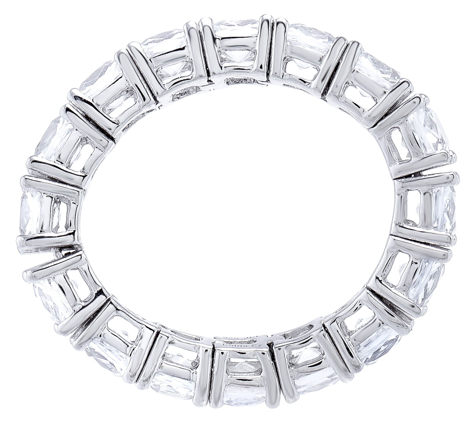 Diamonique x Jennifer Miller Round Flexible Ring, Sterling - QVC.com