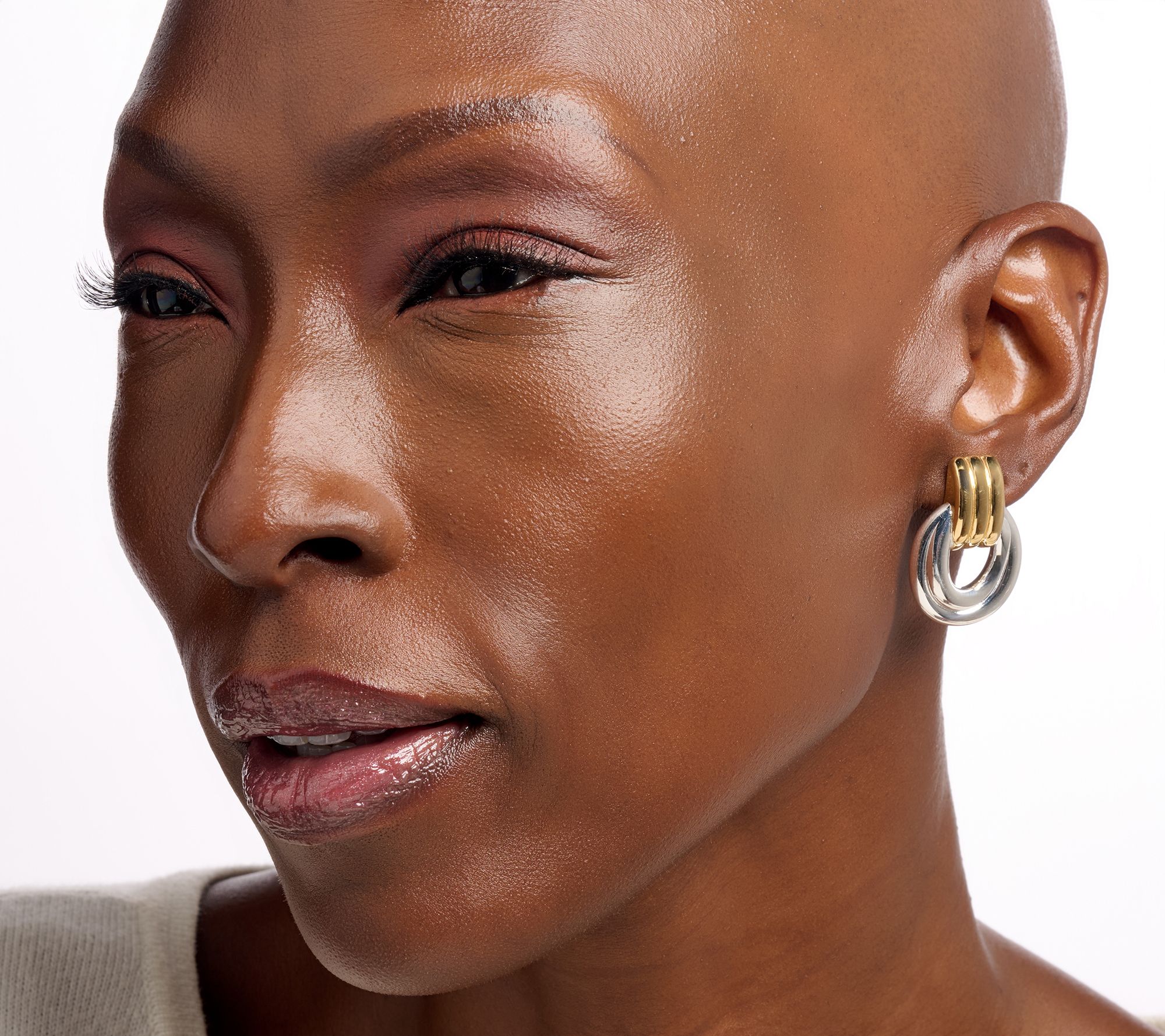 UltraFine 950 Silver Ribbed Door Knocker Earrings - QVC.com