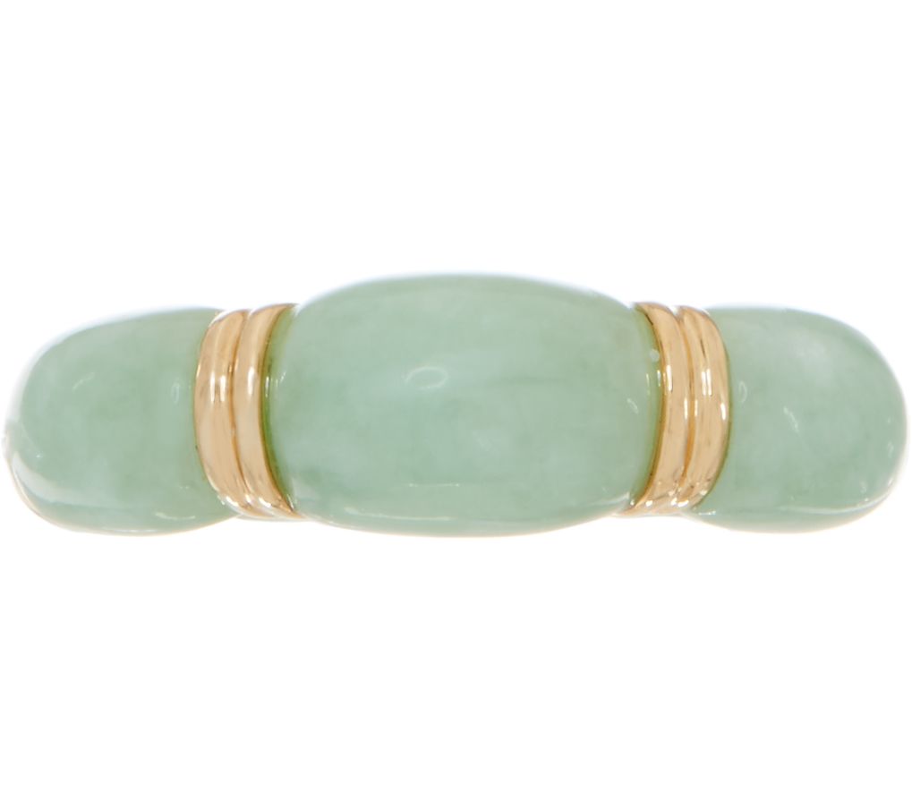 "As Is" Carved Jade Band Ring 14K Gold - QVC.com
