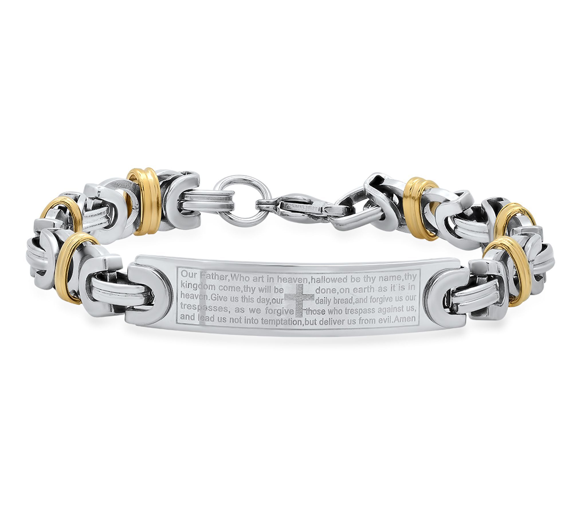 Steel by Design Two Tone Stainless Steel Byzantine Bracelet - QVC.com