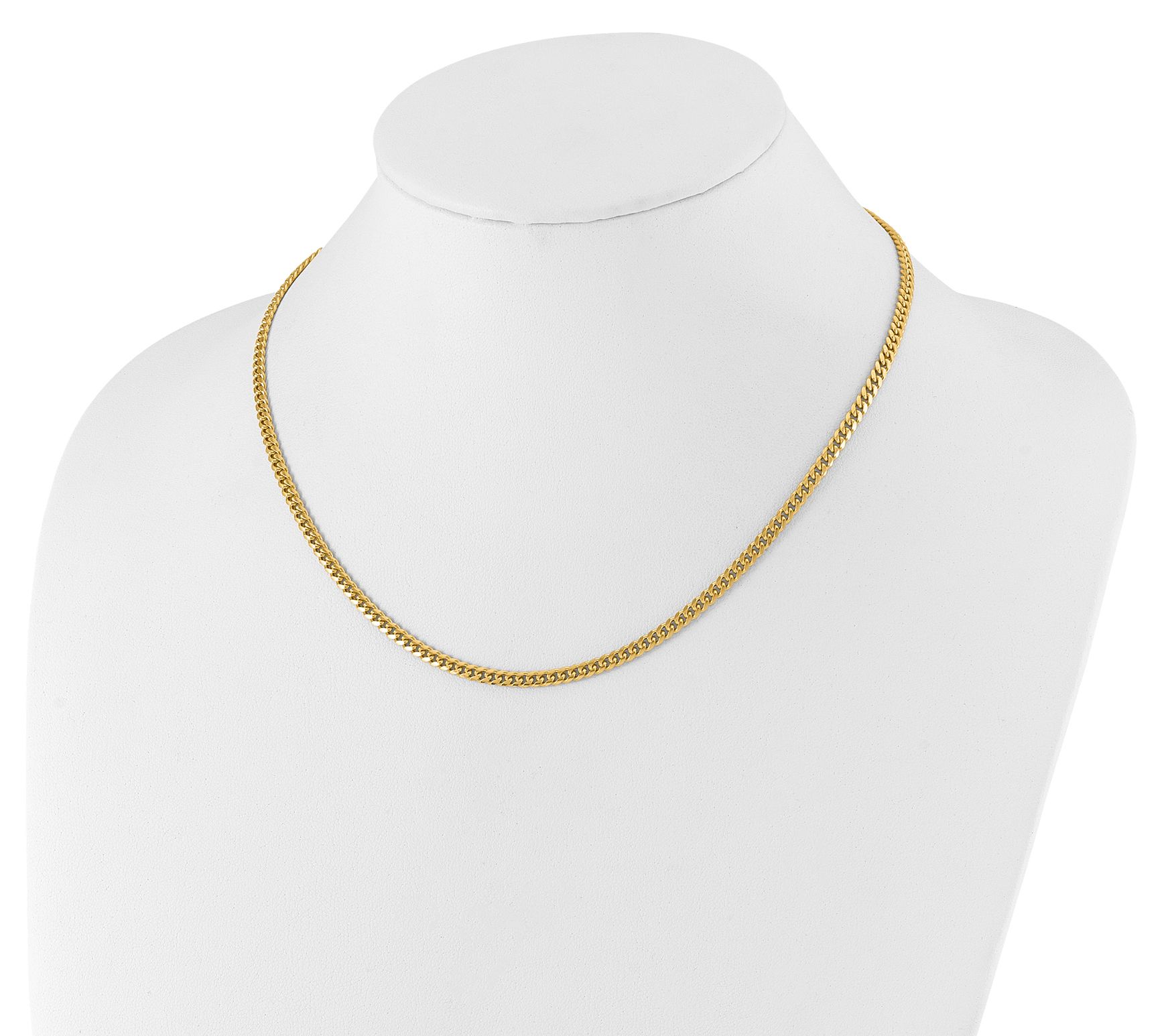14K Gold 18" Bold Curb Link Chain Necklace - QVC.com