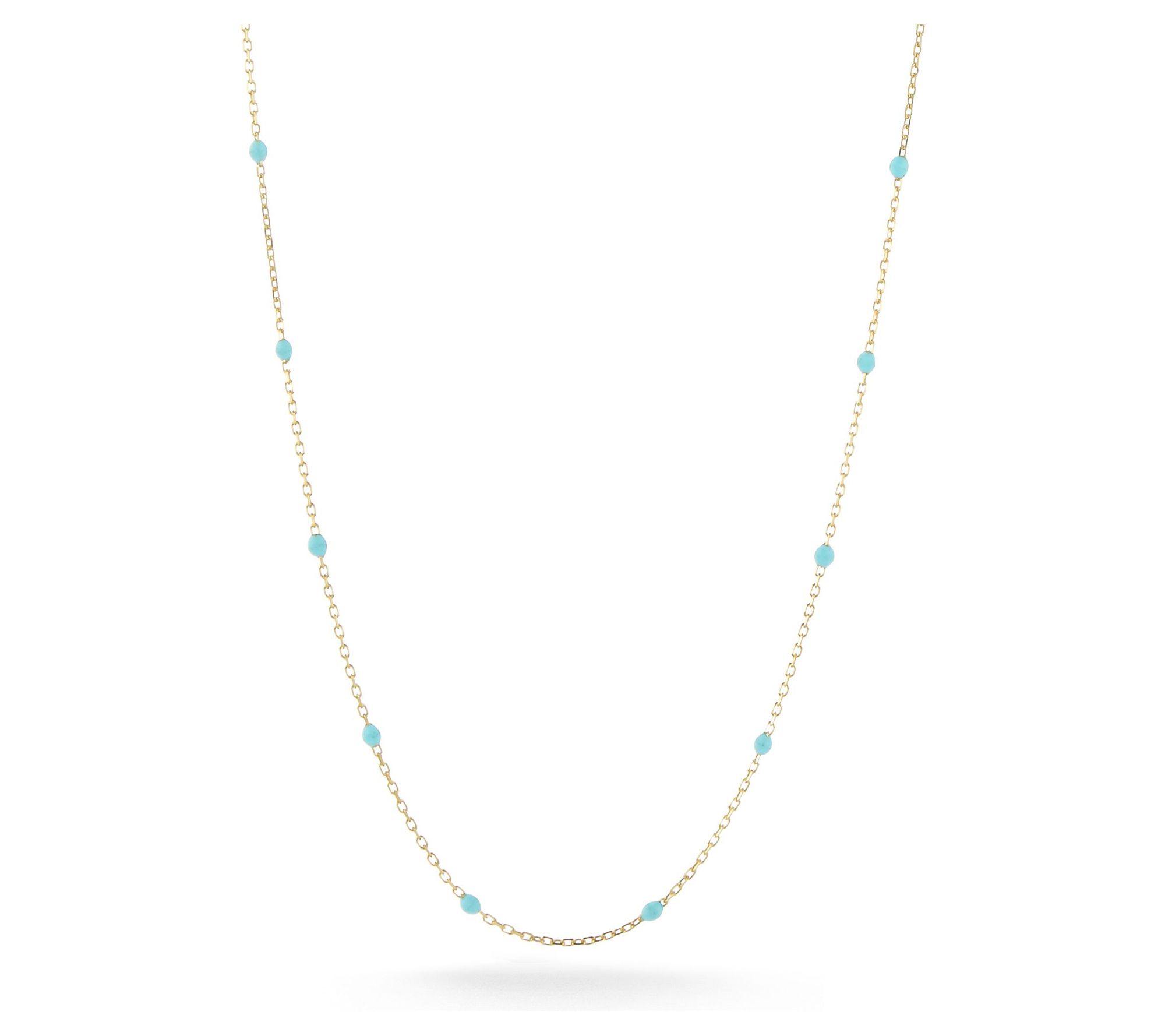 Italian Gold Enamel Station Chain Necklace, 14K - QVC.com