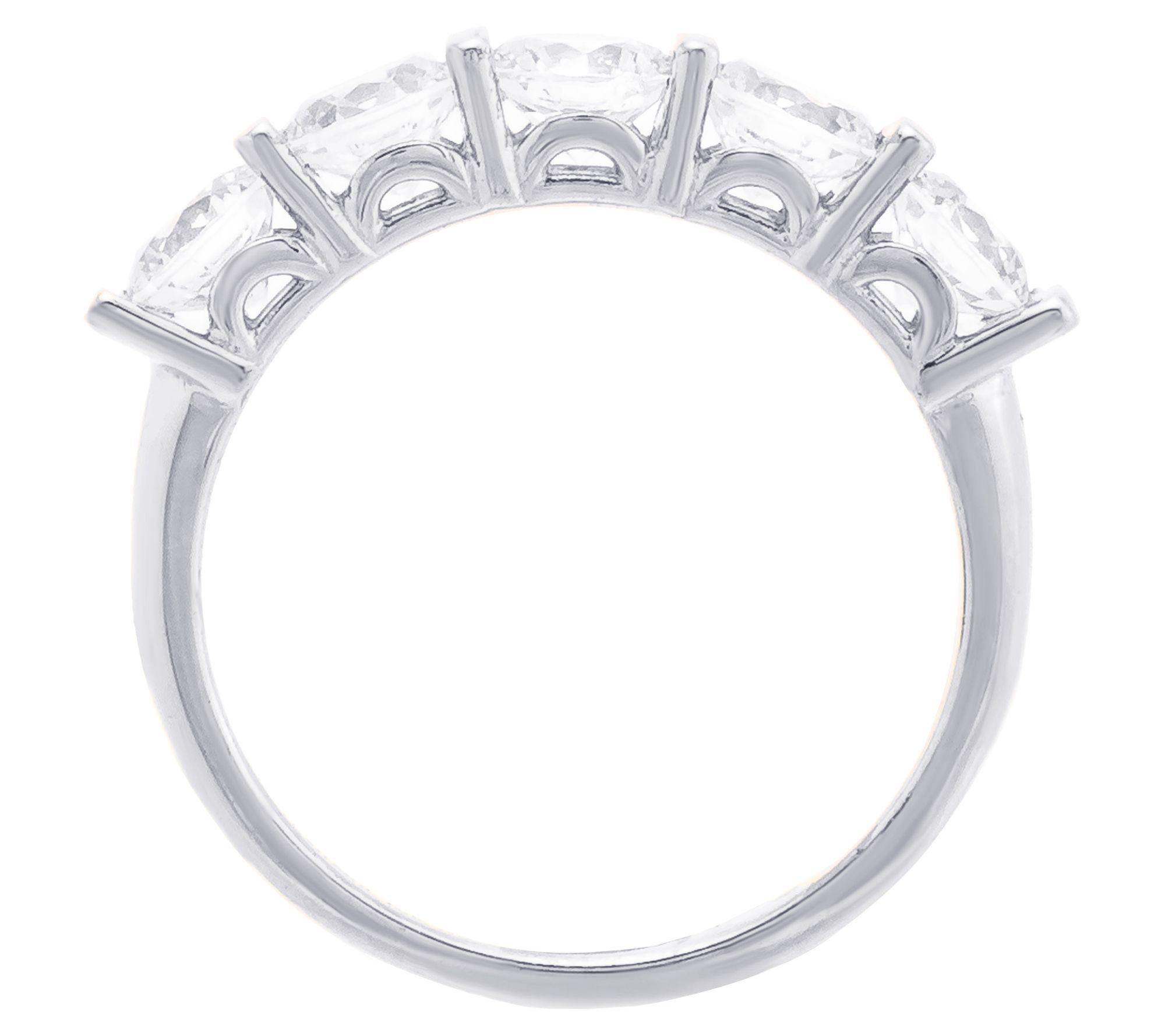 Diamonique 1.40 cttw 5-stone Ring, Sterling Silver - QVC.com