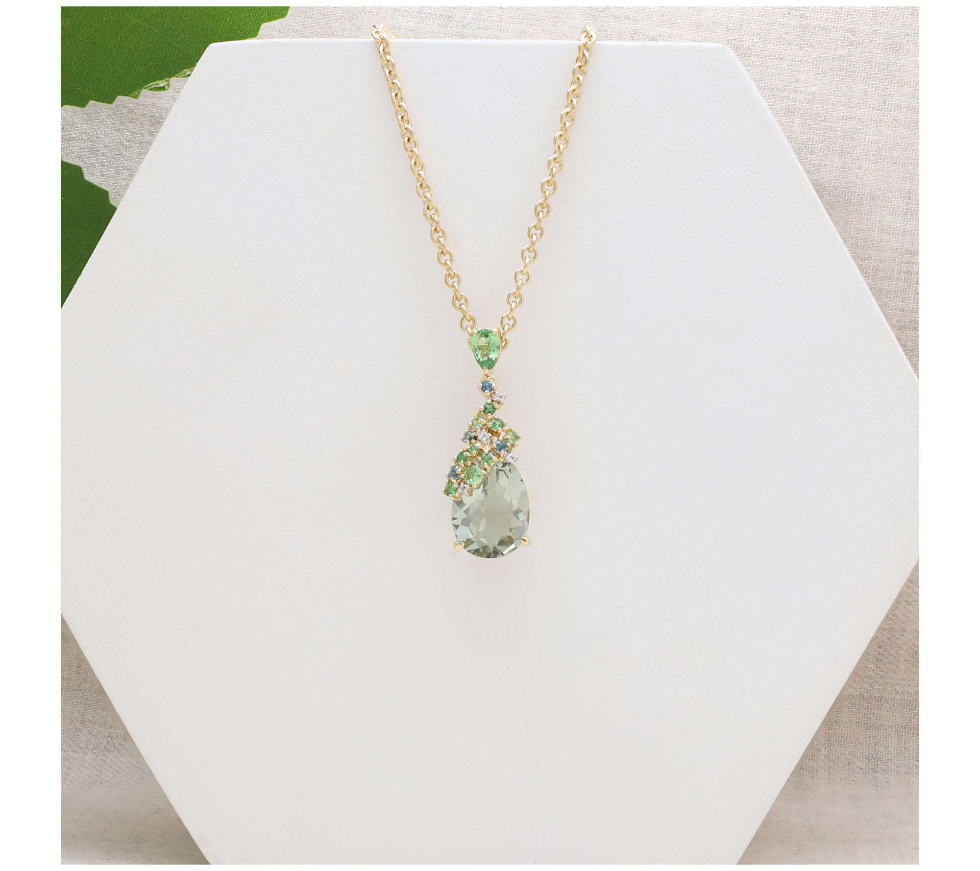 Ariva 18K Gold Clad Mint Quartz Aria Necklace - QVC.com