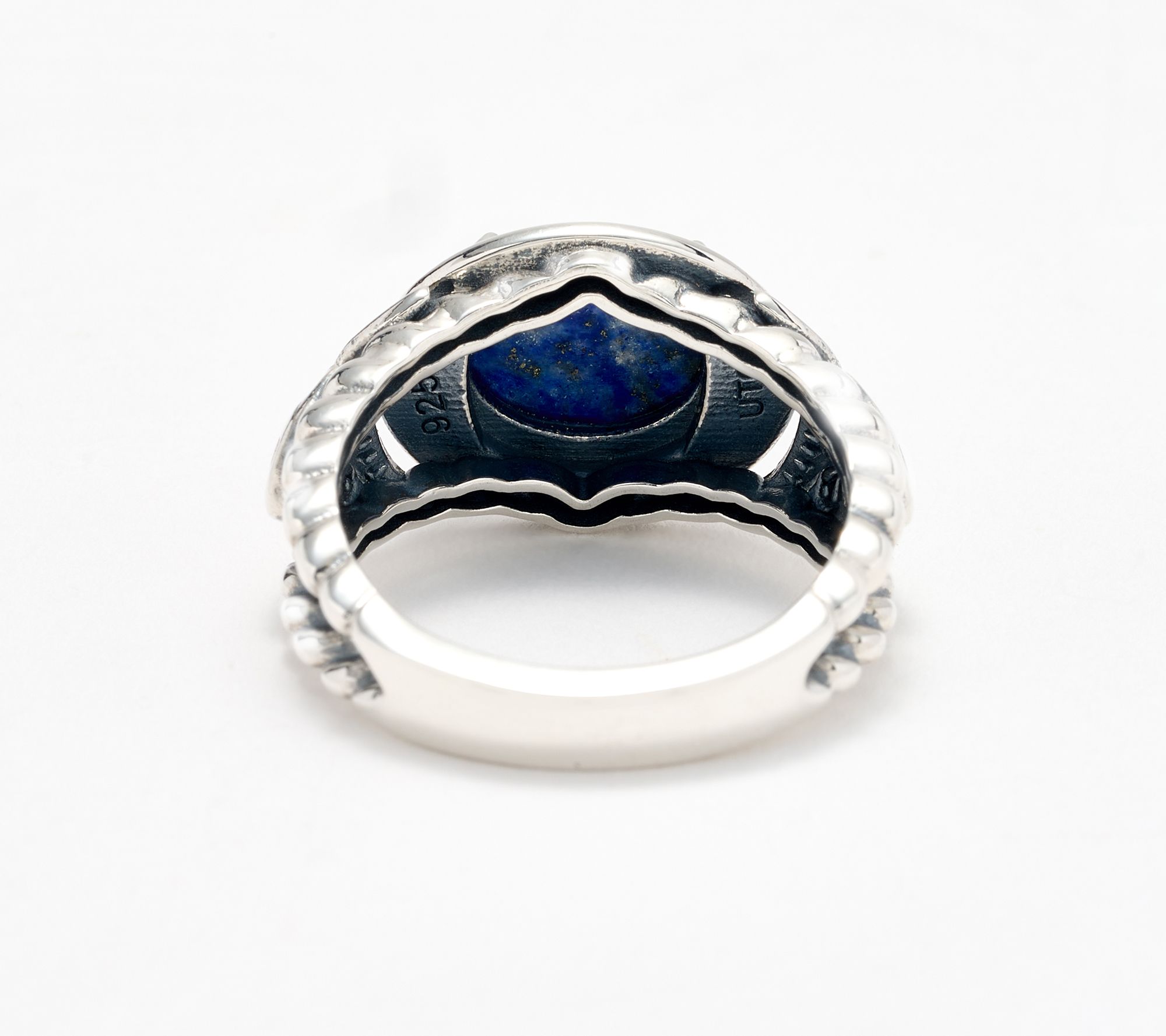 American West Sterling Silver East-West Gemstone Concha Ring - QVC.com