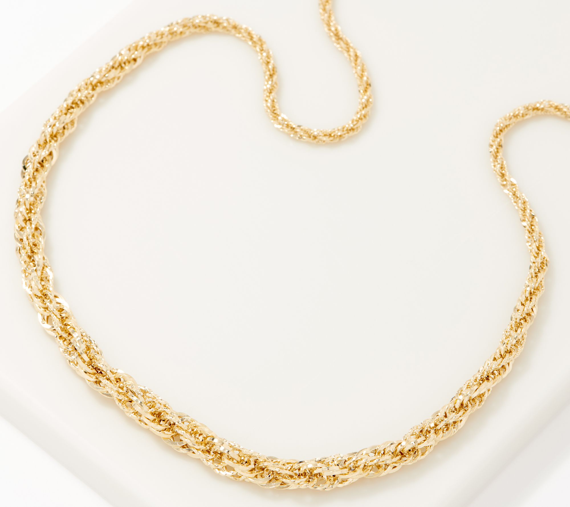 (QVC) EternaGold 14K Gold Graduated Shimmer Rope Necklace ...
