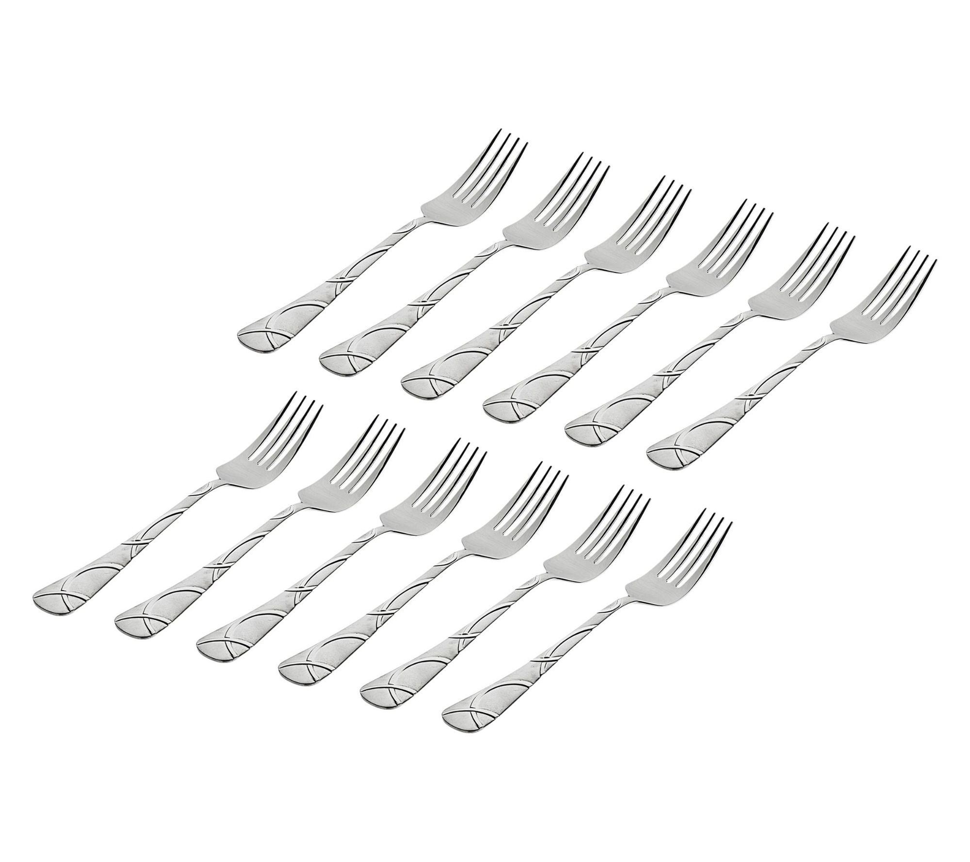 Godinger Set of 12 Olympia Sandblasted 18/0 SSSalad Forks - QVC.com