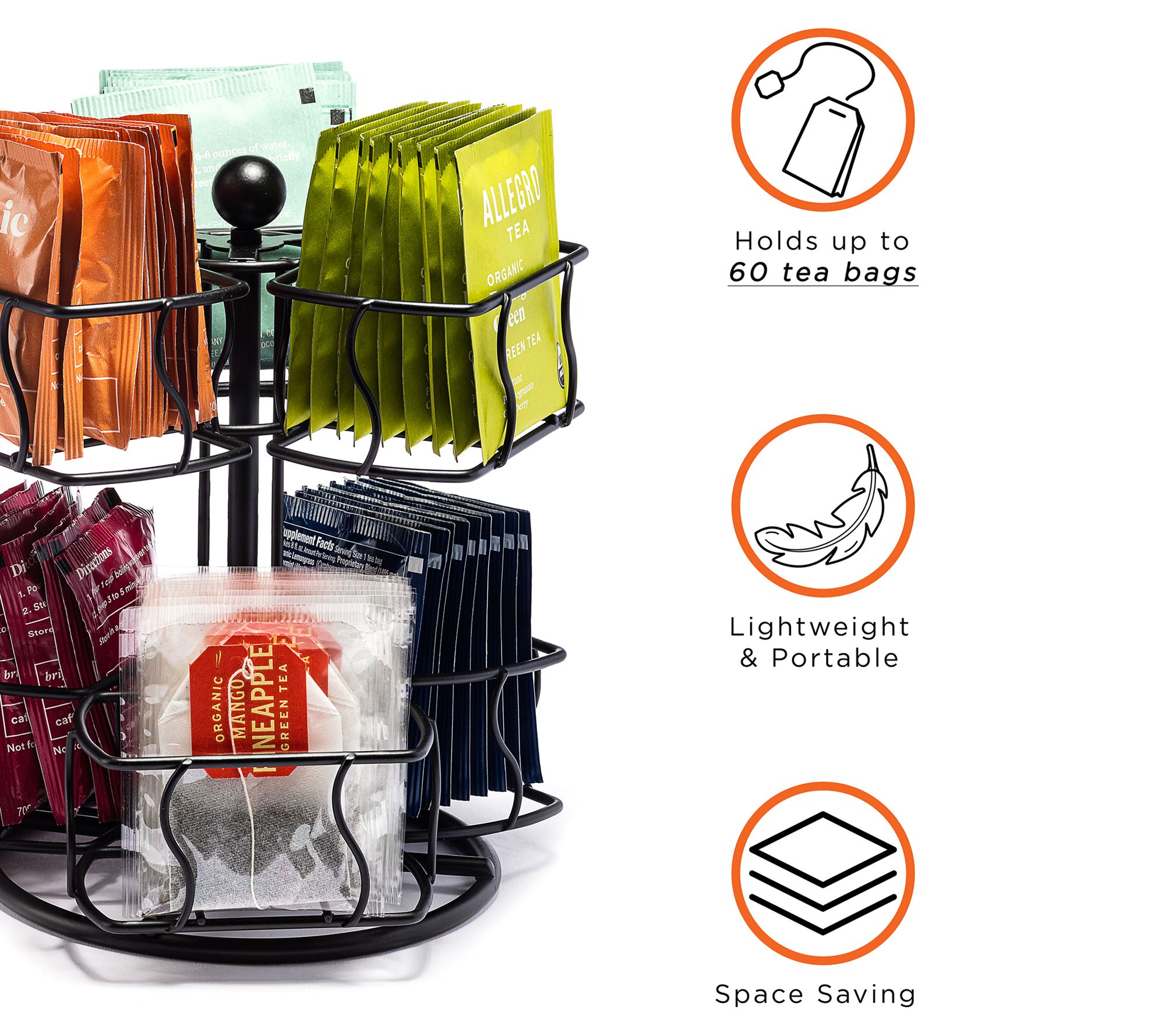 Sorbus Tea Bag Spinning Carousel Organizer - QVC.com