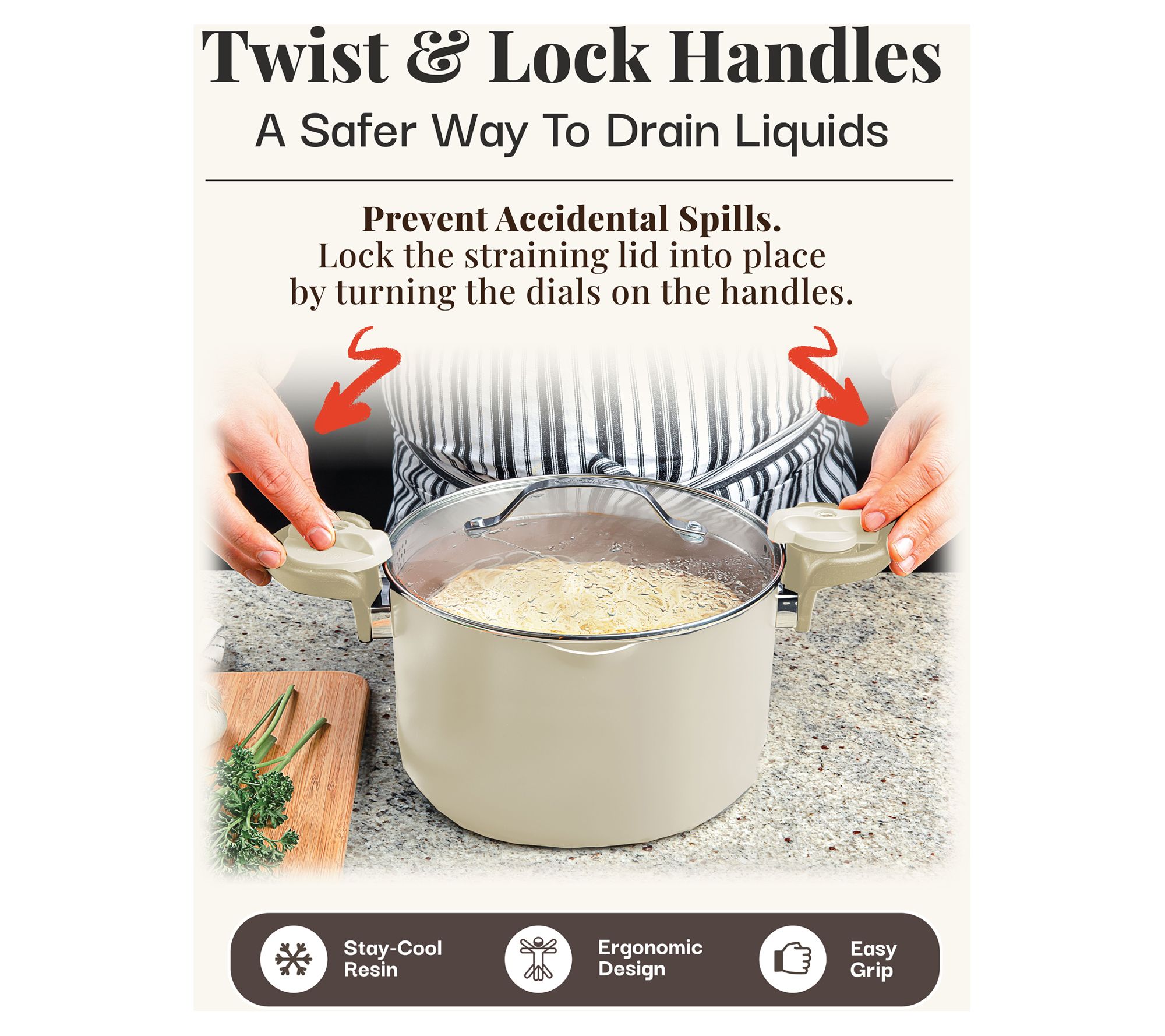 Gotham Steel 8 Qt Nonstick Pasta Pot with Twist& Lock Handles - QVC.com