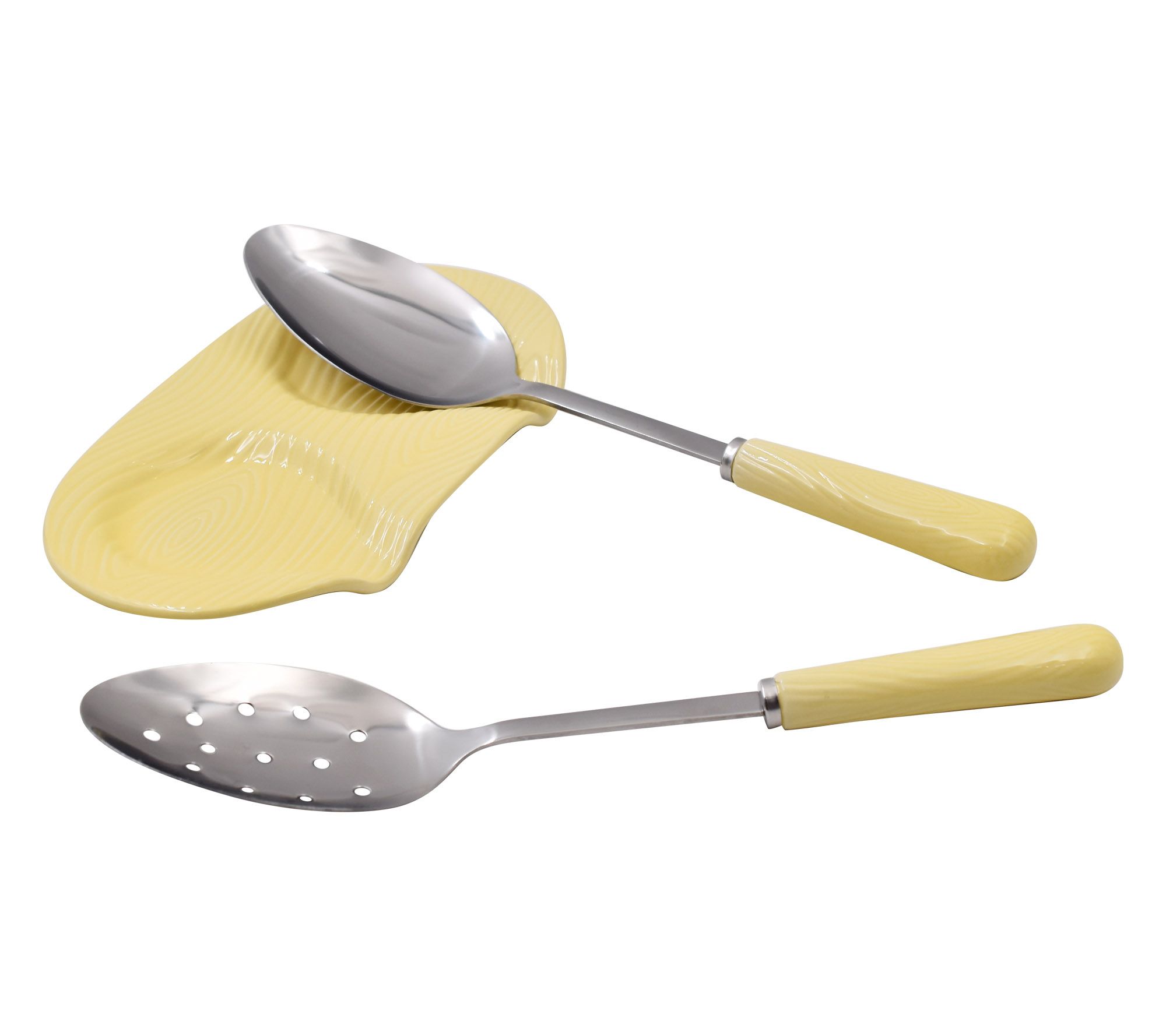 "As Is" Temp- tations Woodland Double Spoon Rest with (2) Spoons - QVC.com