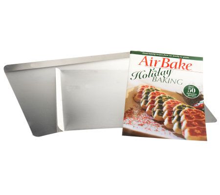 AirBake 2-piece Cookie Sheet Set with Recipe Book - QVC.com
