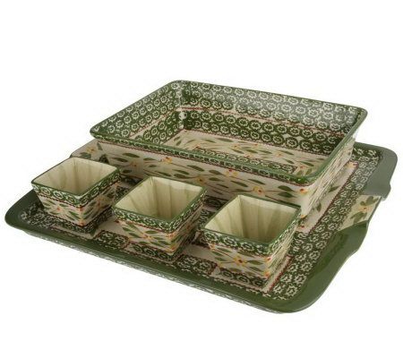 Temp-tations Old World 4-pc. Rectangular Set with Serving Tray - QVC.com