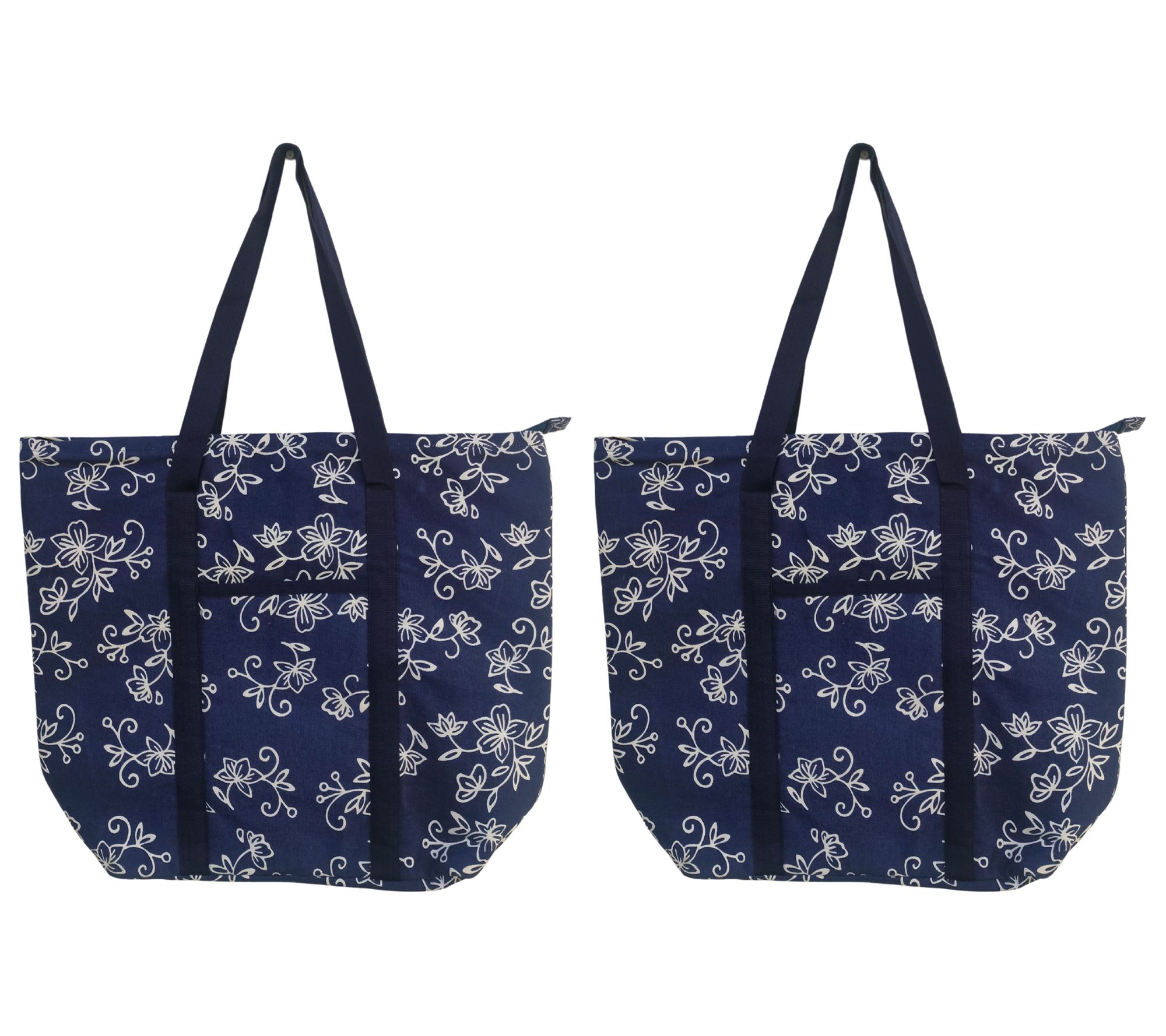 "As Is" Temp- tations Floral Lace Set of 2 Insulated Tote Bags - QVC.com