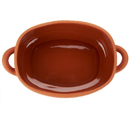 Blue Jean Chef 3 Quart Oval Terra Cotta Casserole with Lid - QVC.com