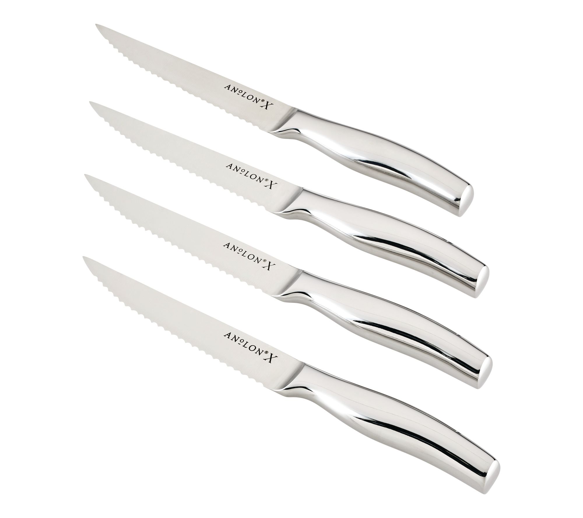 Anolon X Steak Knife 4-Piece Set, Stainless Steel - QVC.com