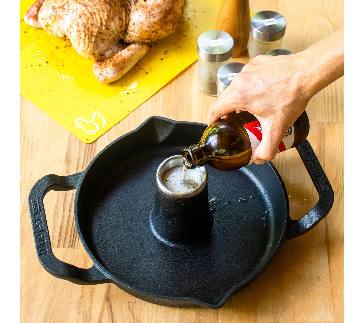 "As Is" Blue Jean Chef Hammered Cast Iron Vertical Roaster - QVC.com
